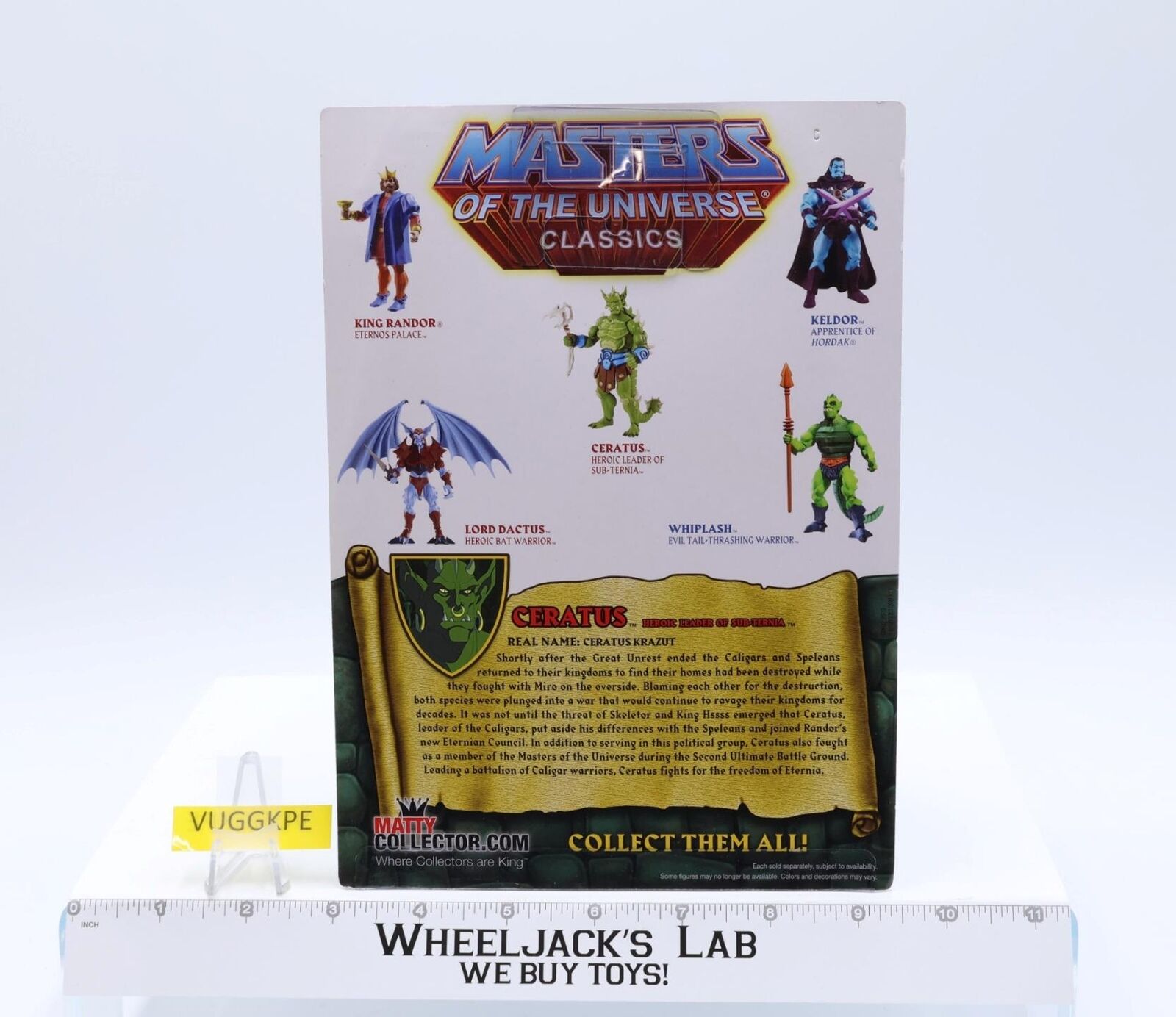 Ceratus w/ Mailer MOSC NEW He-Man Classics MOTUC 2015 Mattel Action Figure - Wheeljack's Lab