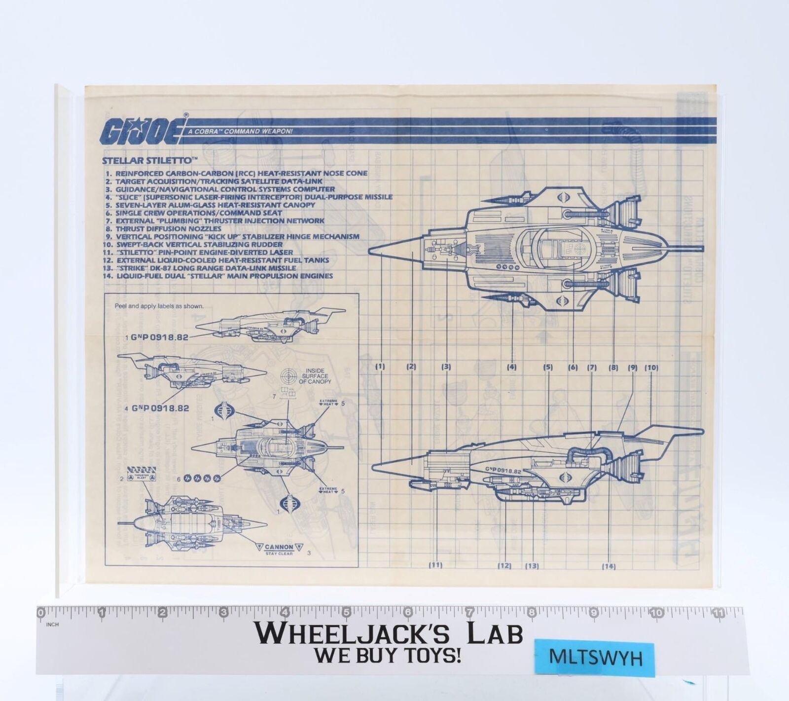 Cobra Stellar Stiletto W/Star Viper 100% Complete 1988 GI Joe Hasbro ...