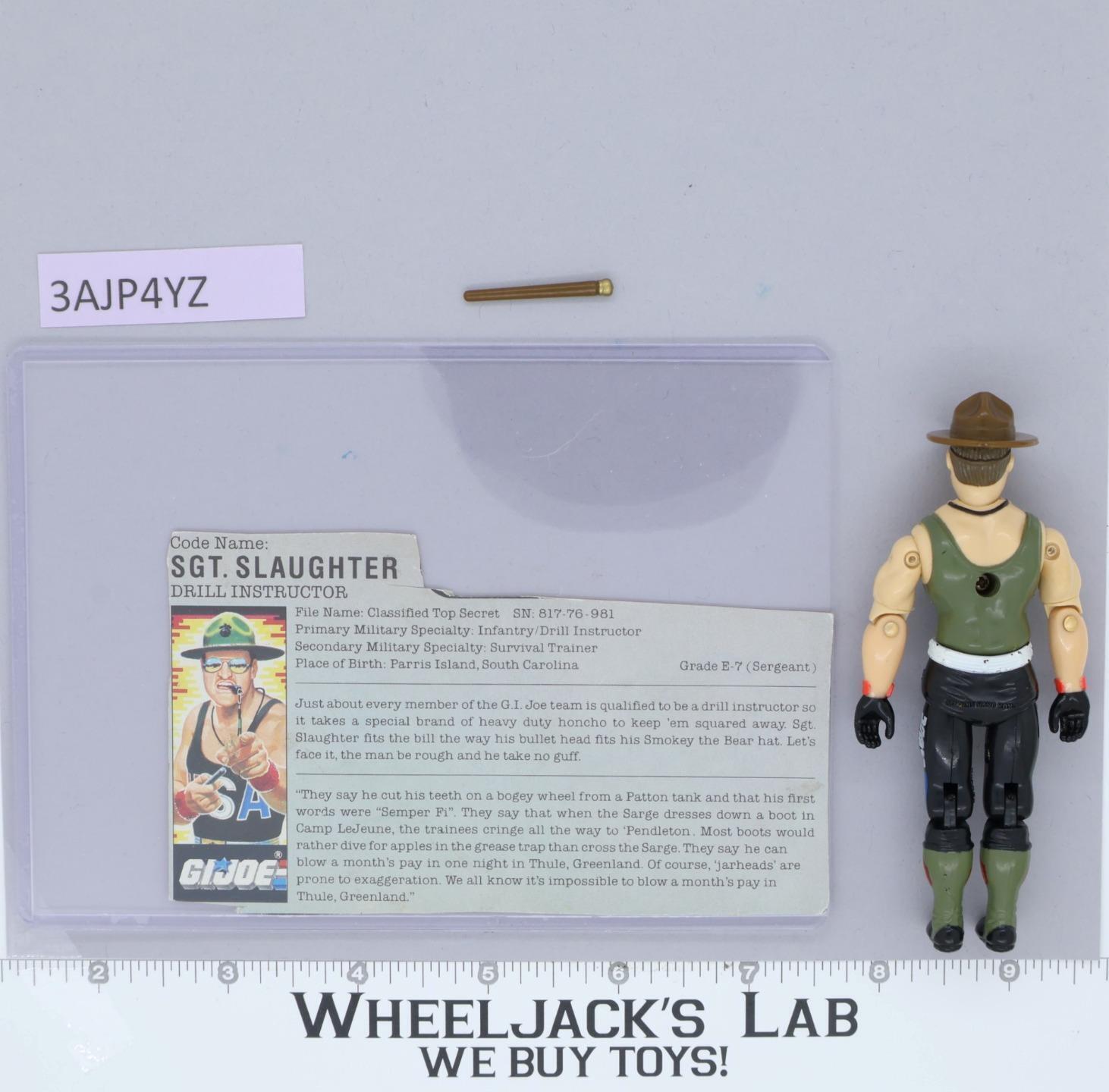 Sgt. Slaughter V1 RED CARDBACK 100% Complete G.I. Joe 1986 Hasbro ...