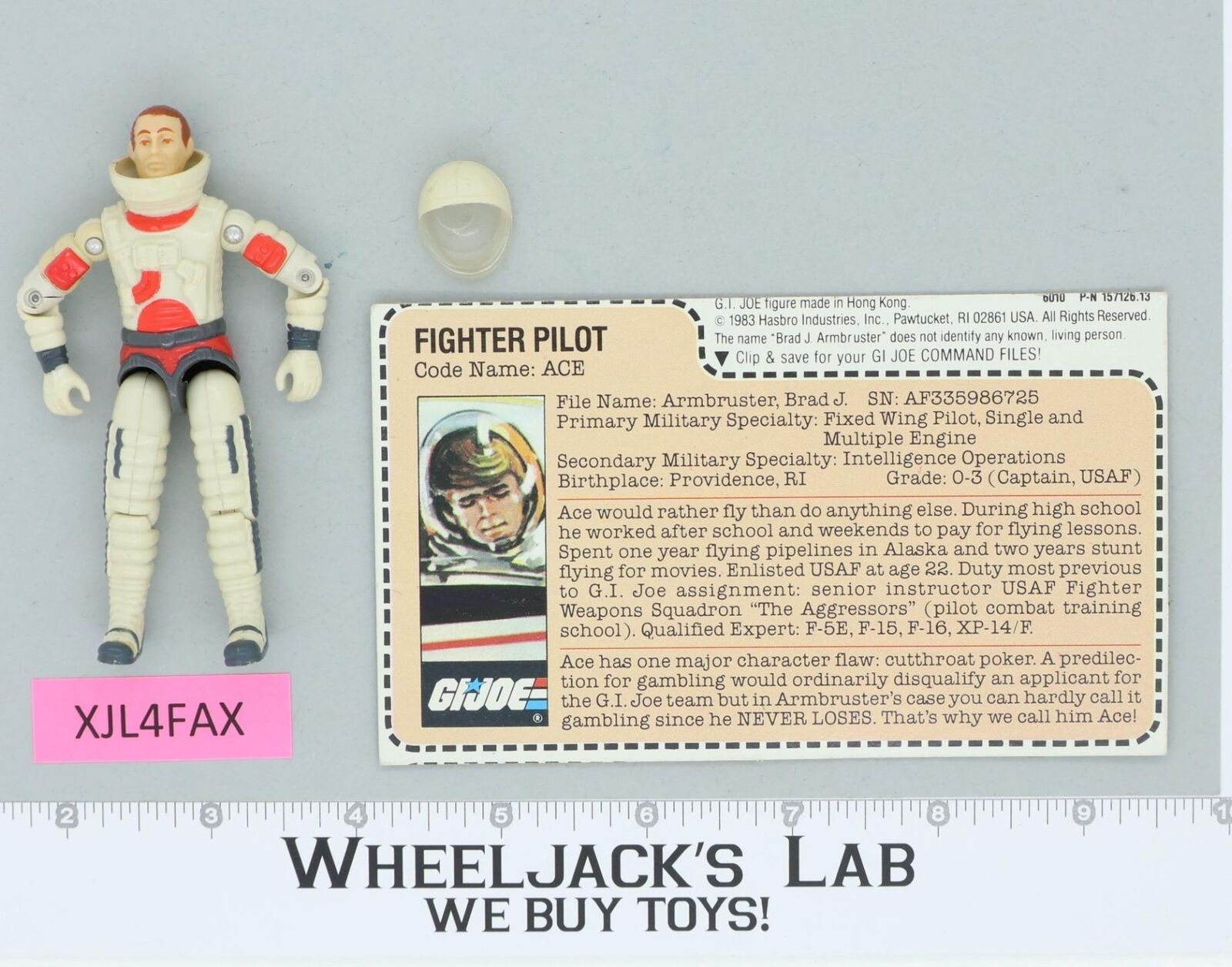 Ace V1 100% Complete G.I. Joe 1983 Hasbro Vintage Action Figure ...