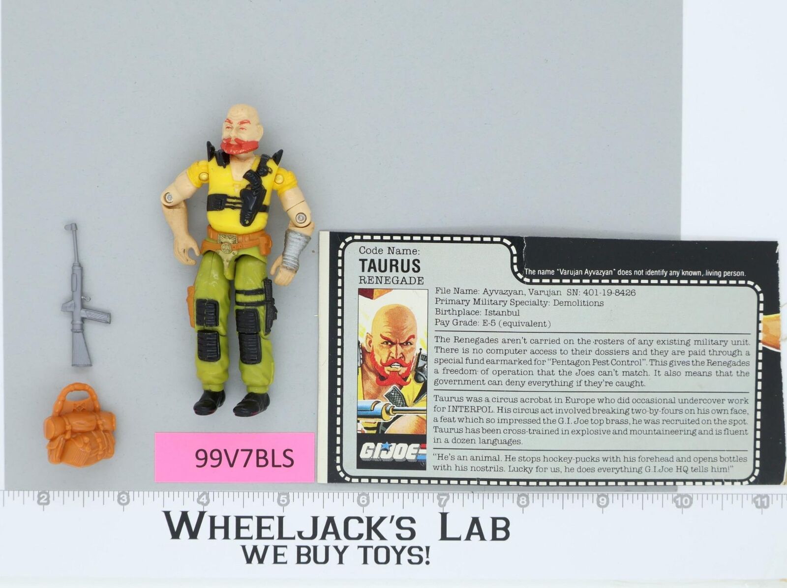 Taurus V1 100% Complete G.I. Joe 1987 Hasbro Vintage Action Figure ...