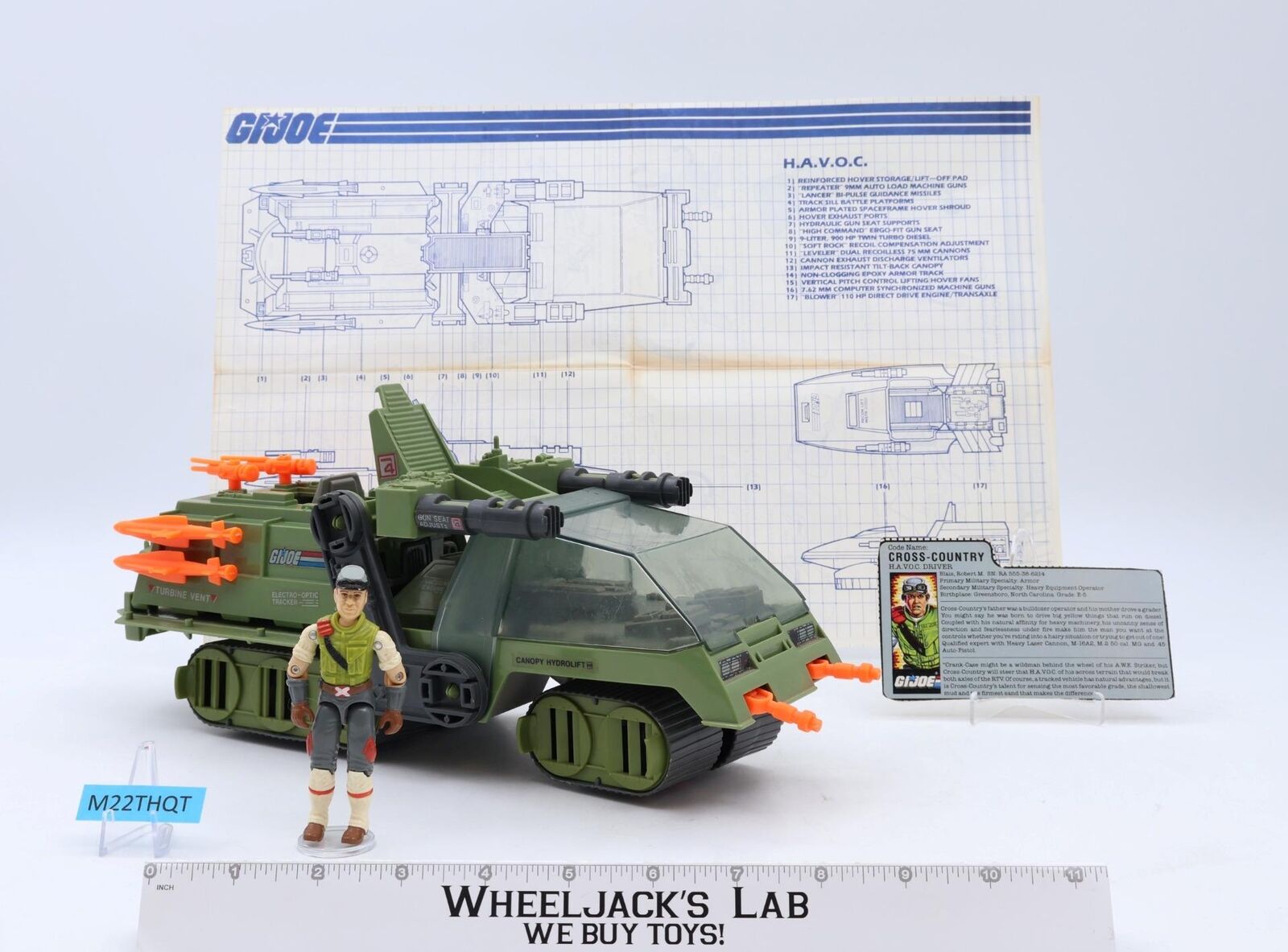 HAVOC H.A.V.O.C W/Cross Country 100% Complete GI Joe 1986 Vintage ...