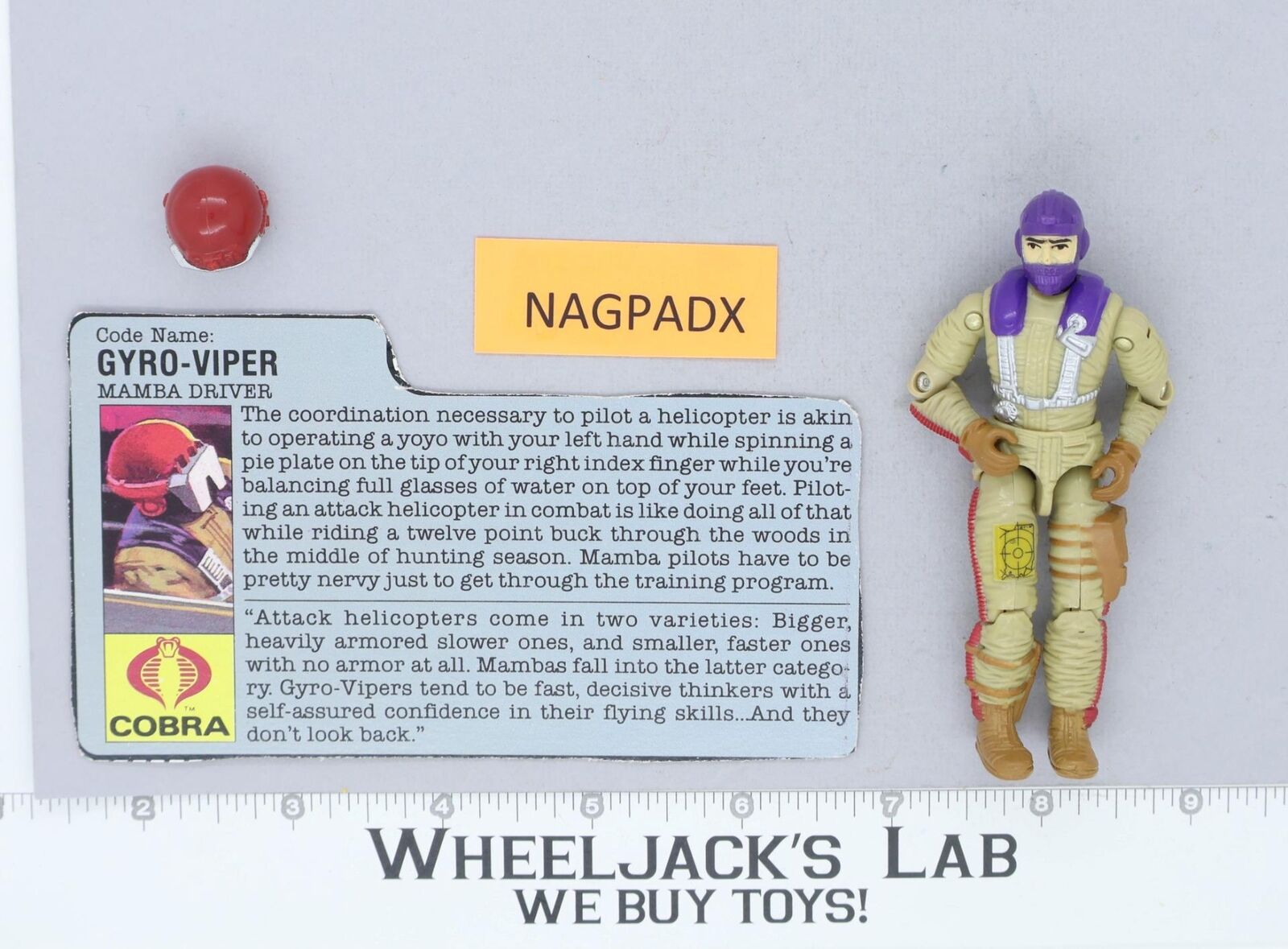 Gyro-Viper V1 100% Complete G.I. Joe 1987 Hasbro Vintage Action Figure ...