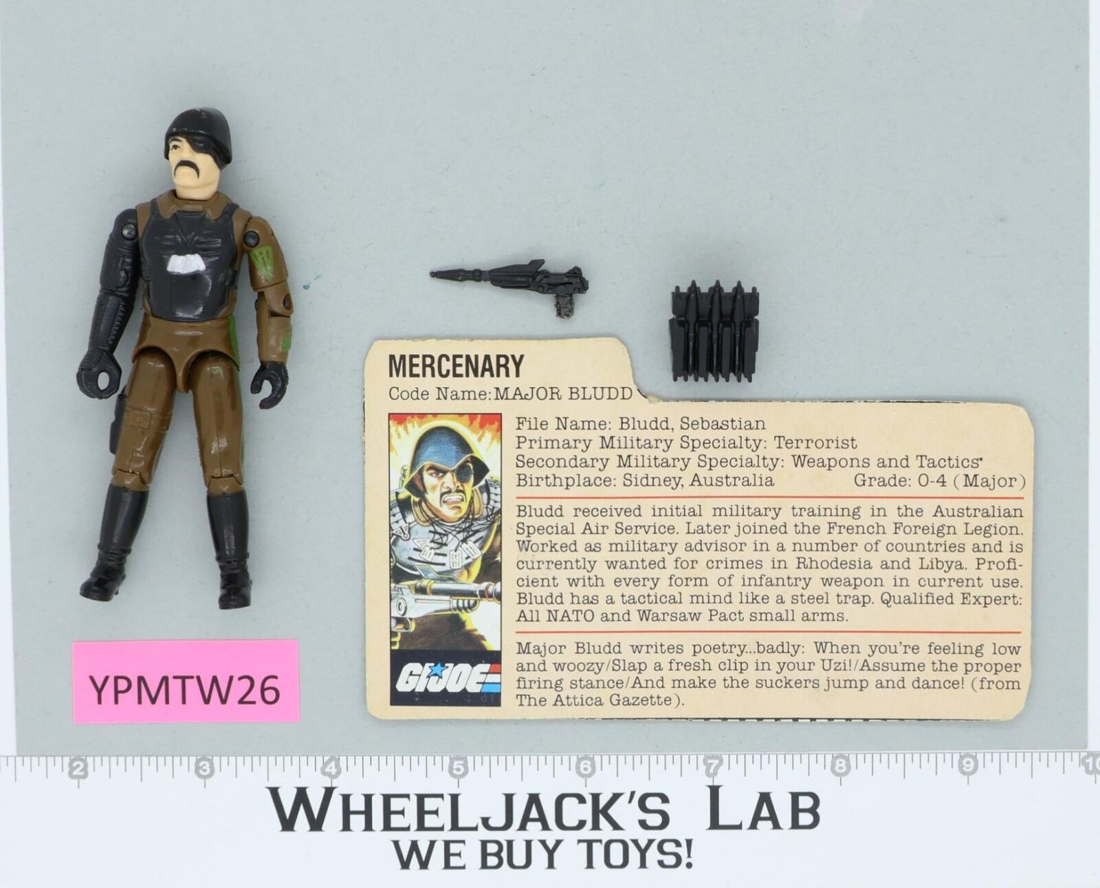 Major Bludd V1 100% Complete G.I. Joe 1983 Hasbro Vintage Action Figure ...