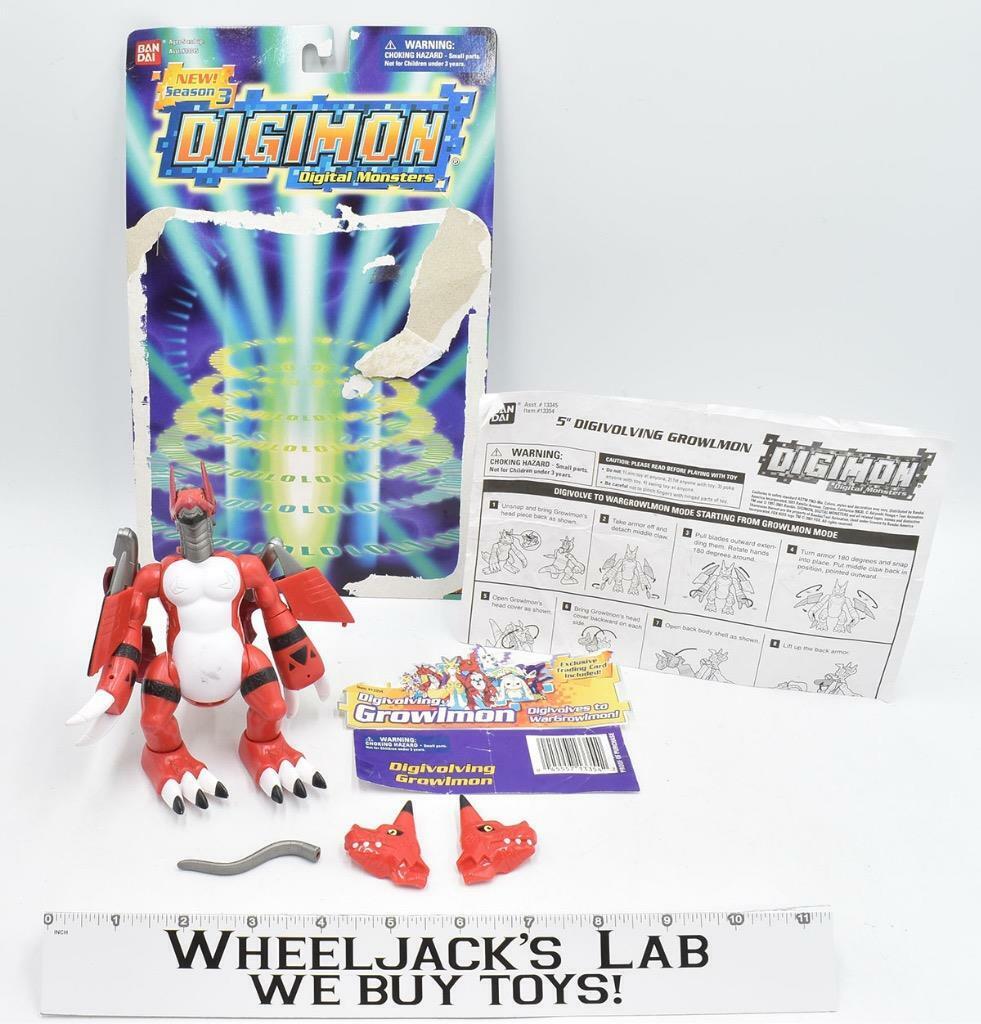 Digimon Digivolving Growlmon to WarGrowlmon 2001 Digital Monsters ...