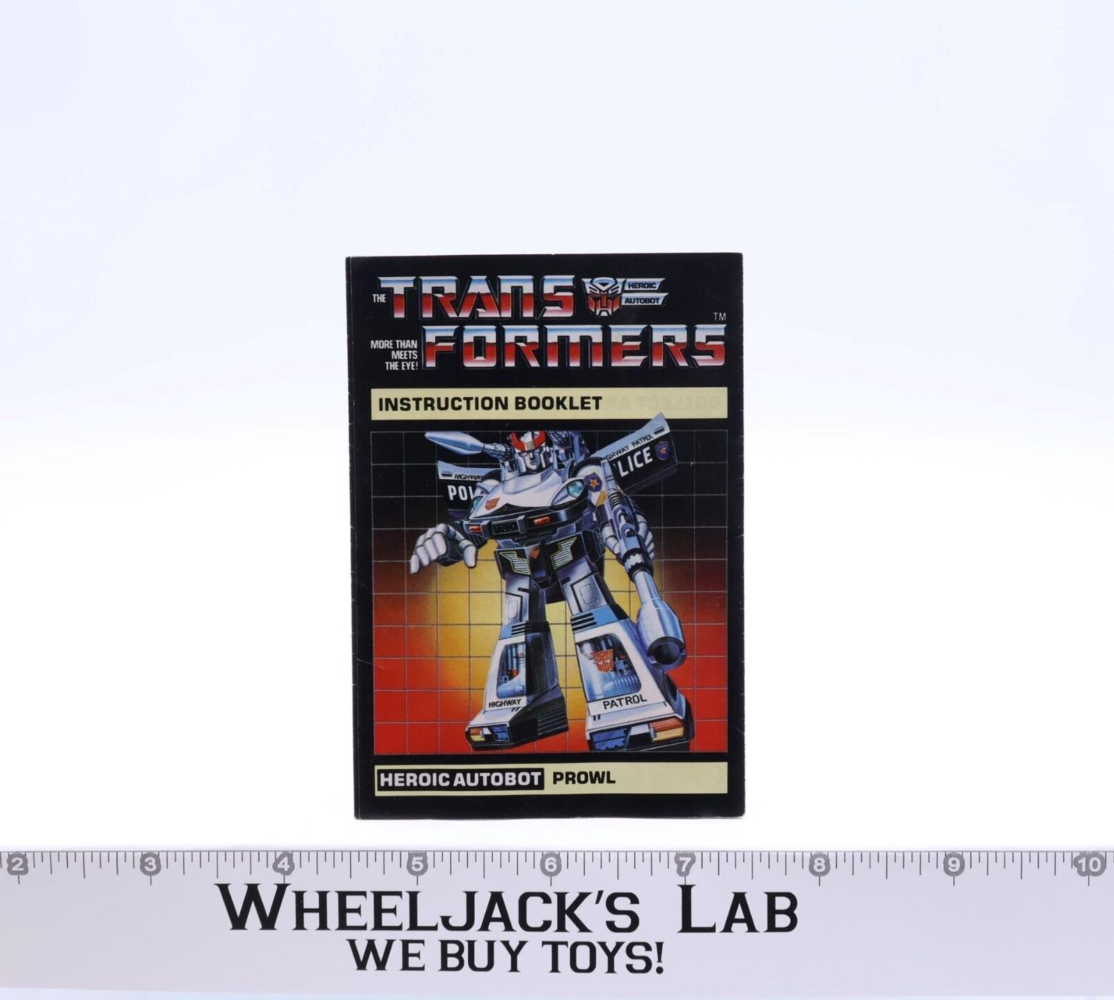 Prowl Action Figure Vintage Instruction Manual 1984 Hasbro G1 ...