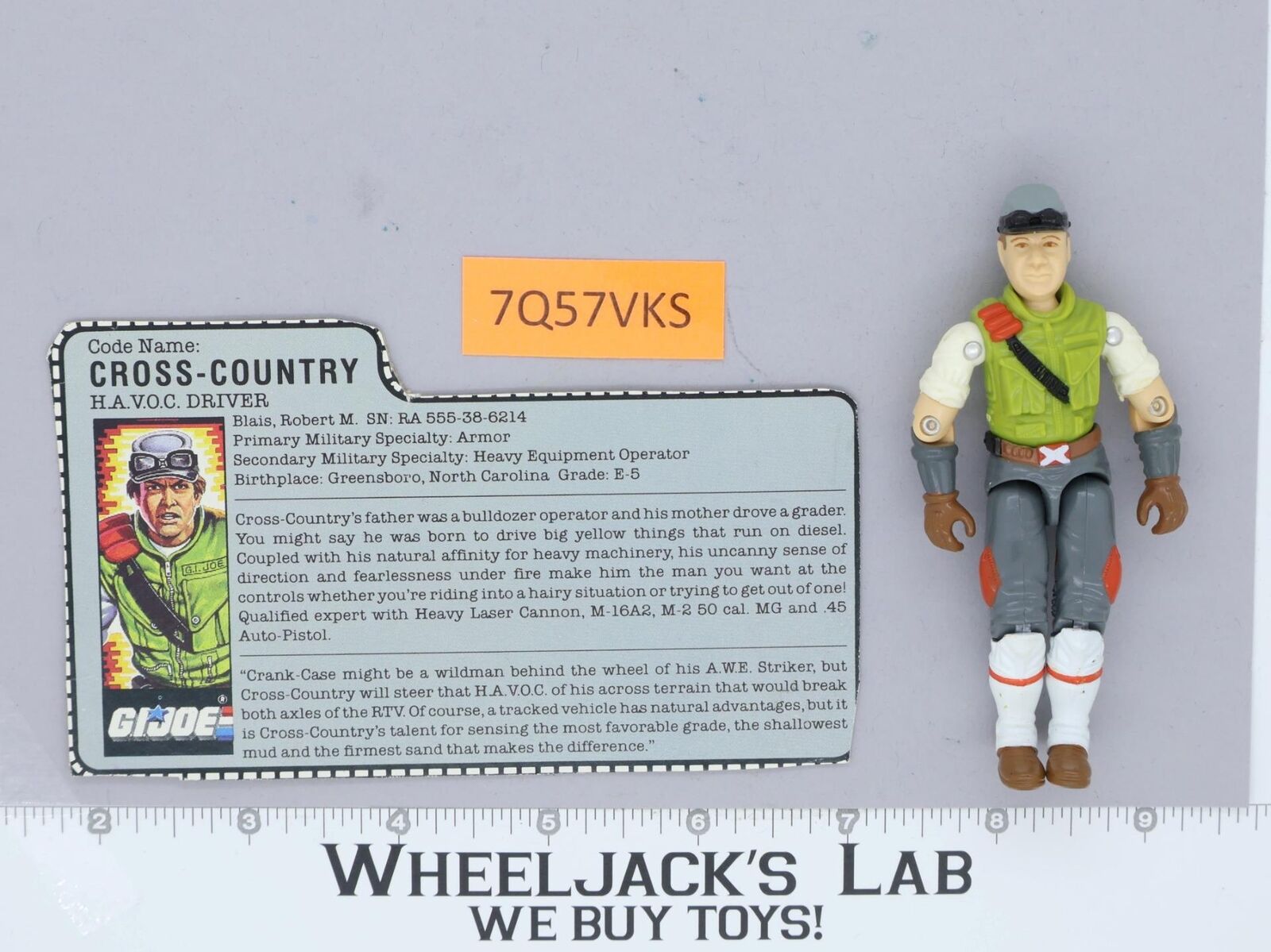 Cross Country V1 100% Complete G.I. Joe 1986 Hasbro Vintage Action ...