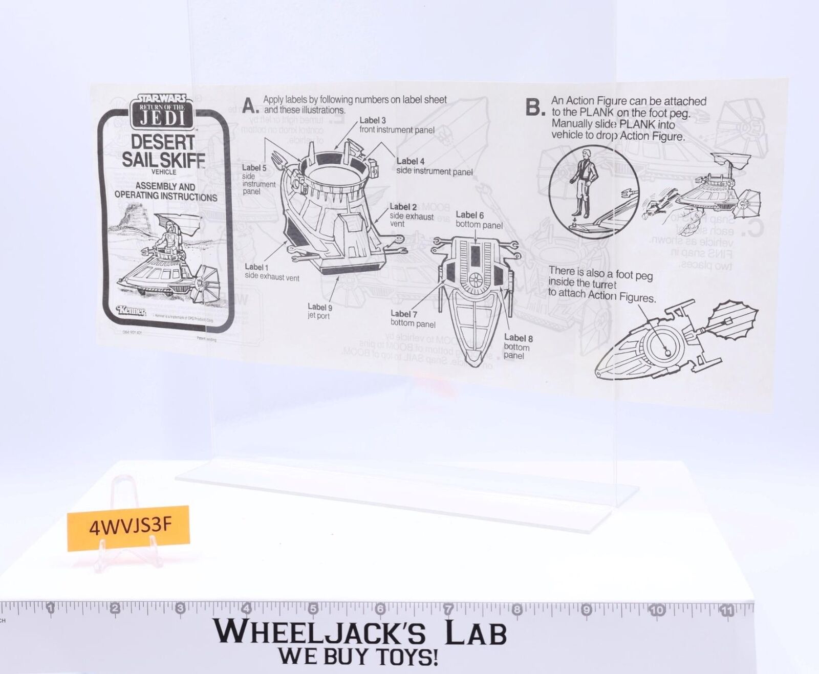 Desert Sail Skiff Mini Rig 100% Complete Star Wars ROTJ 1983 Kenner ...