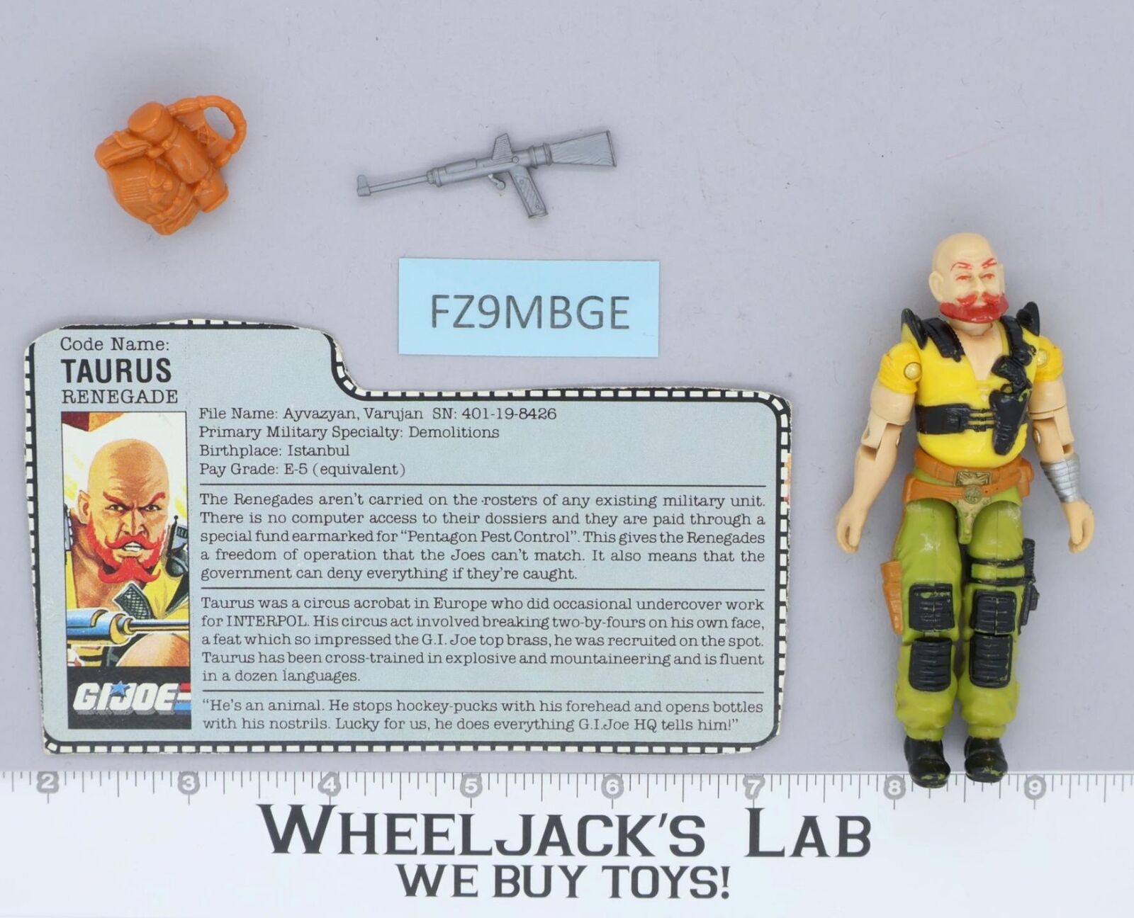 Taurus V1 100% Complete G.I. Joe 1987 Hasbro Vintage Action Figure ...