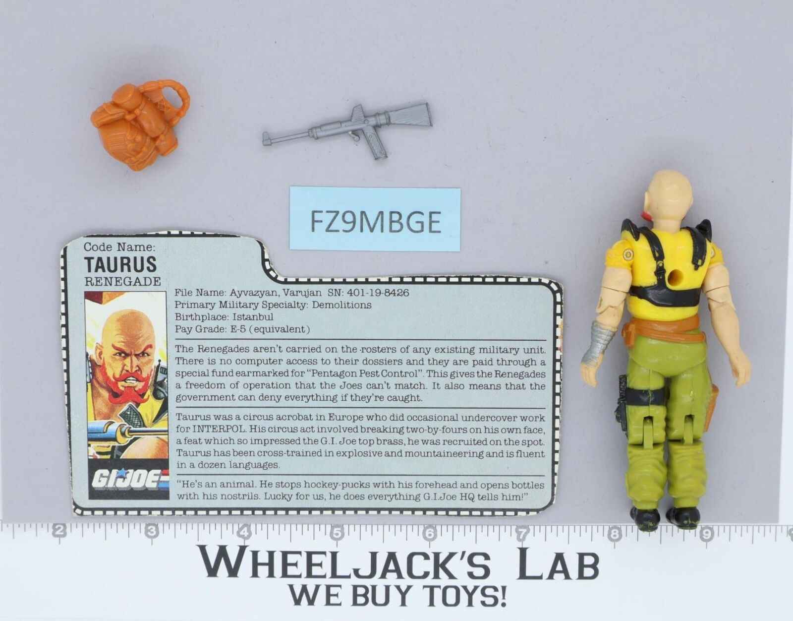 Taurus V1 100% Complete G.I. Joe 1987 Hasbro Vintage Action Figure ...