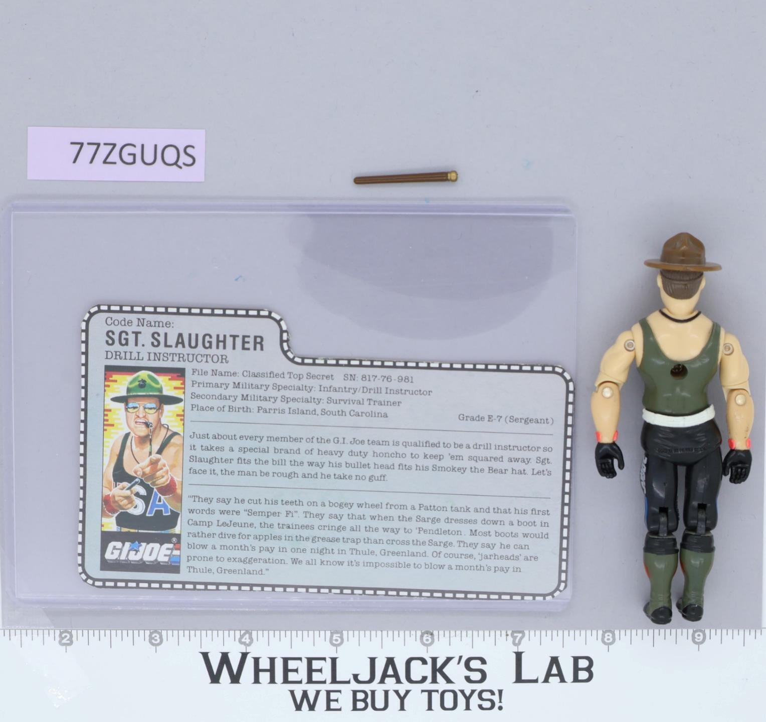 Sgt. Slaughter V1 RED CARDBACK 100% Complete G.I. Joe 1986 Hasbro ...