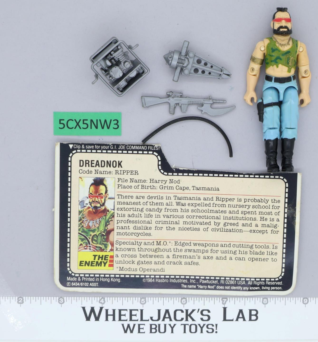 Ripper V1 100% Complete G.I. Joe 1985 Hasbro Vintage Action Figure ...