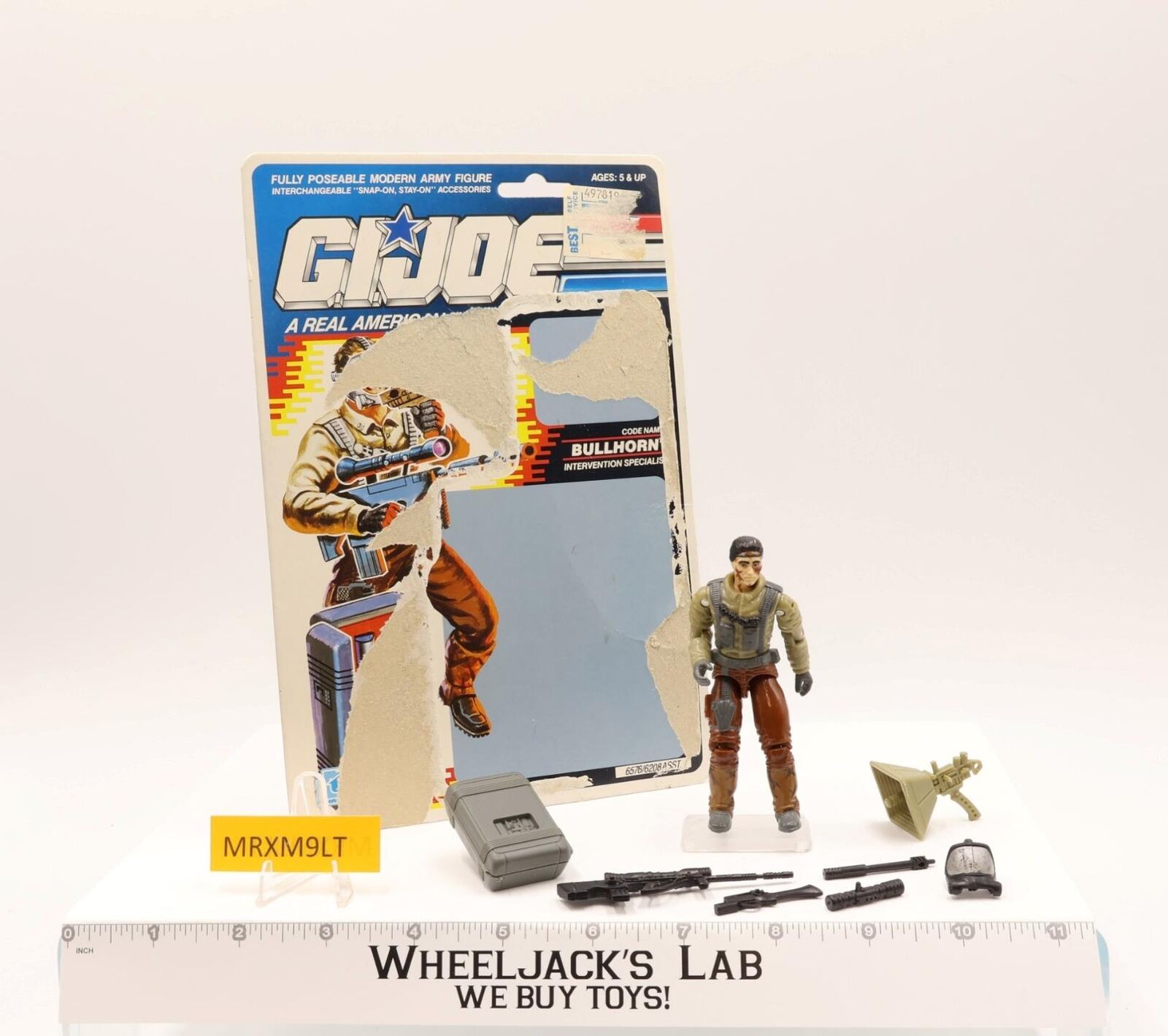 Bullhorn V1 100% Complete W/ Cardback 1990 G.I. Joe Vintage Hasbro ...