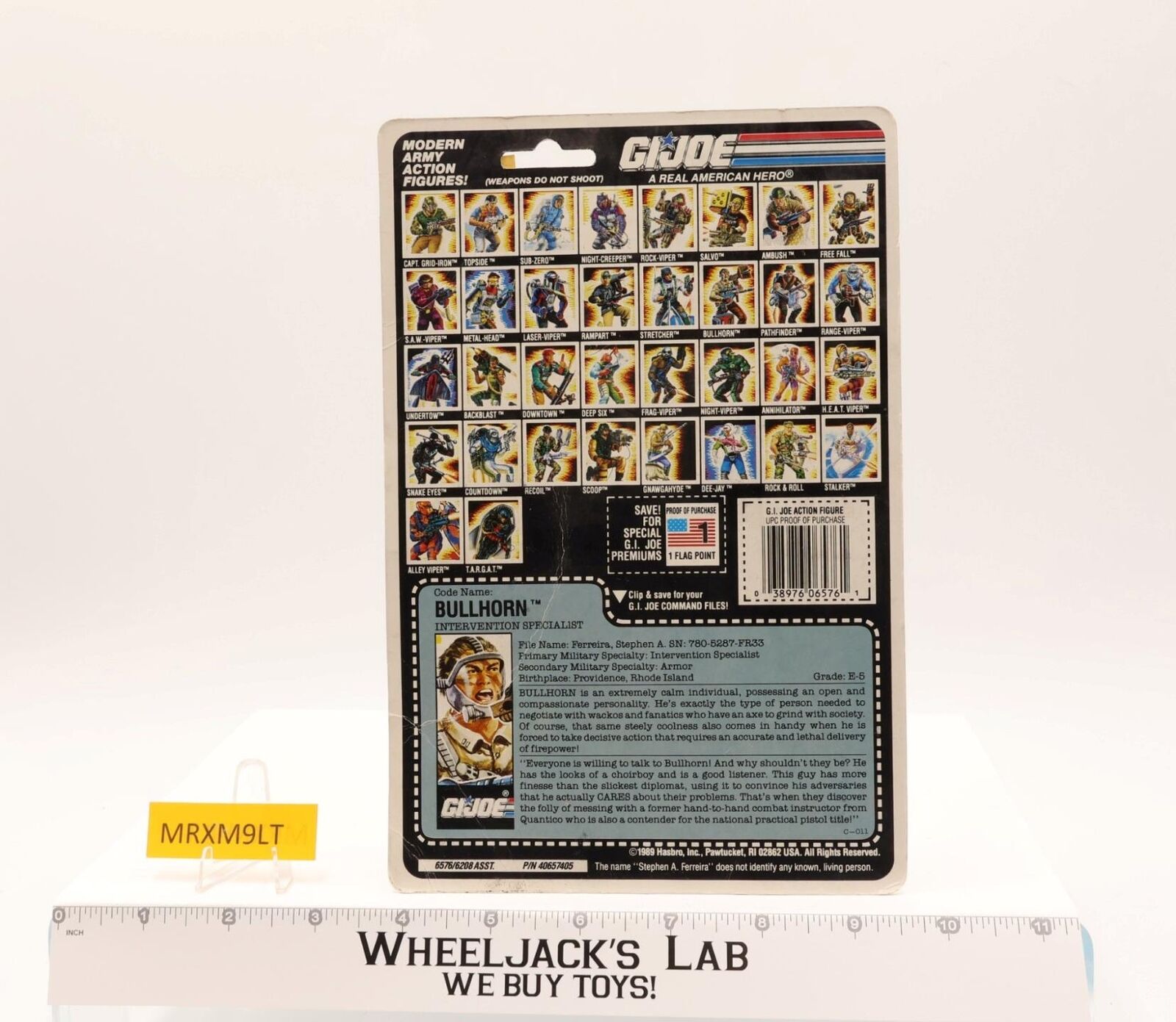 Bullhorn V1 100% Complete W/ Cardback 1990 G.I. Joe Vintage Hasbro ...