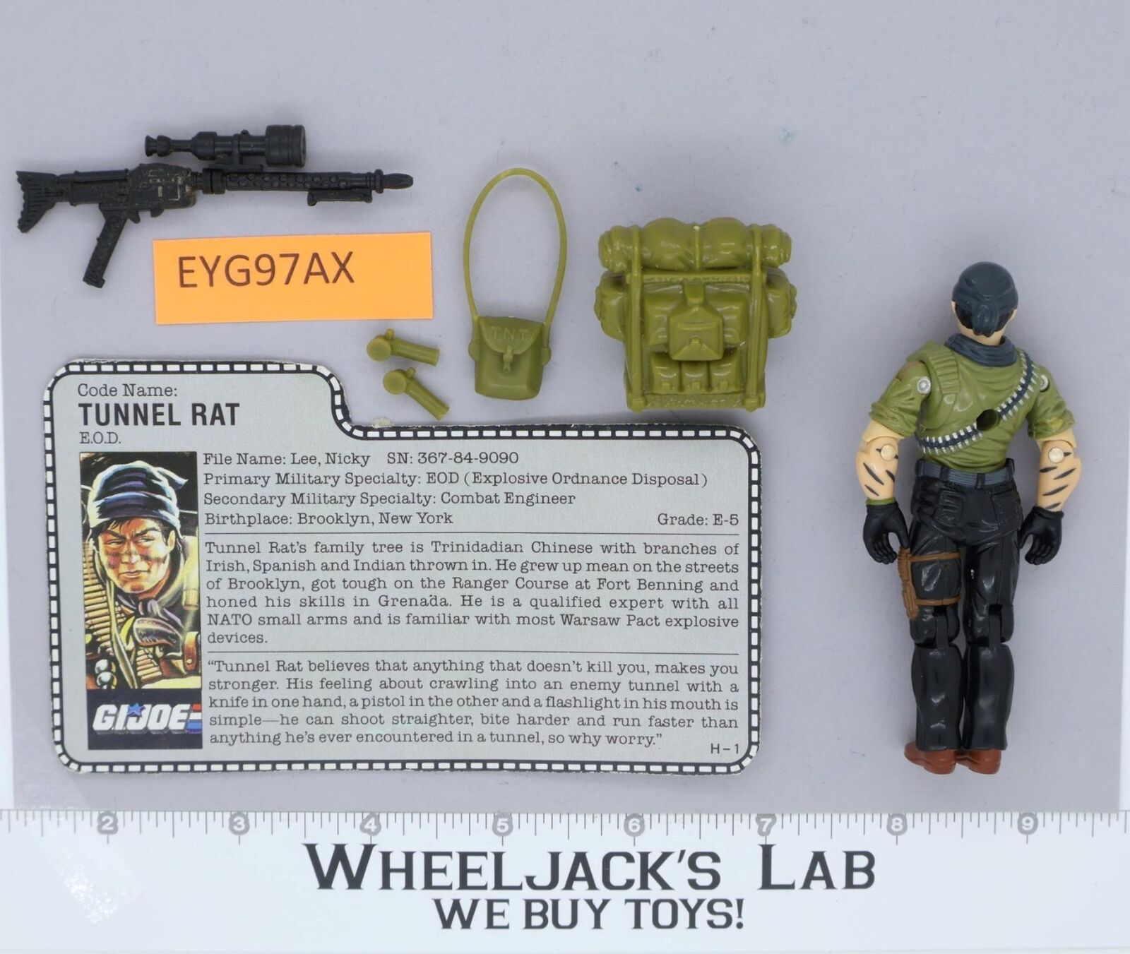 Tunnel Rat V1 100% Complete 1987 G.I. Joe Hasbro Vintage Action Figure ...