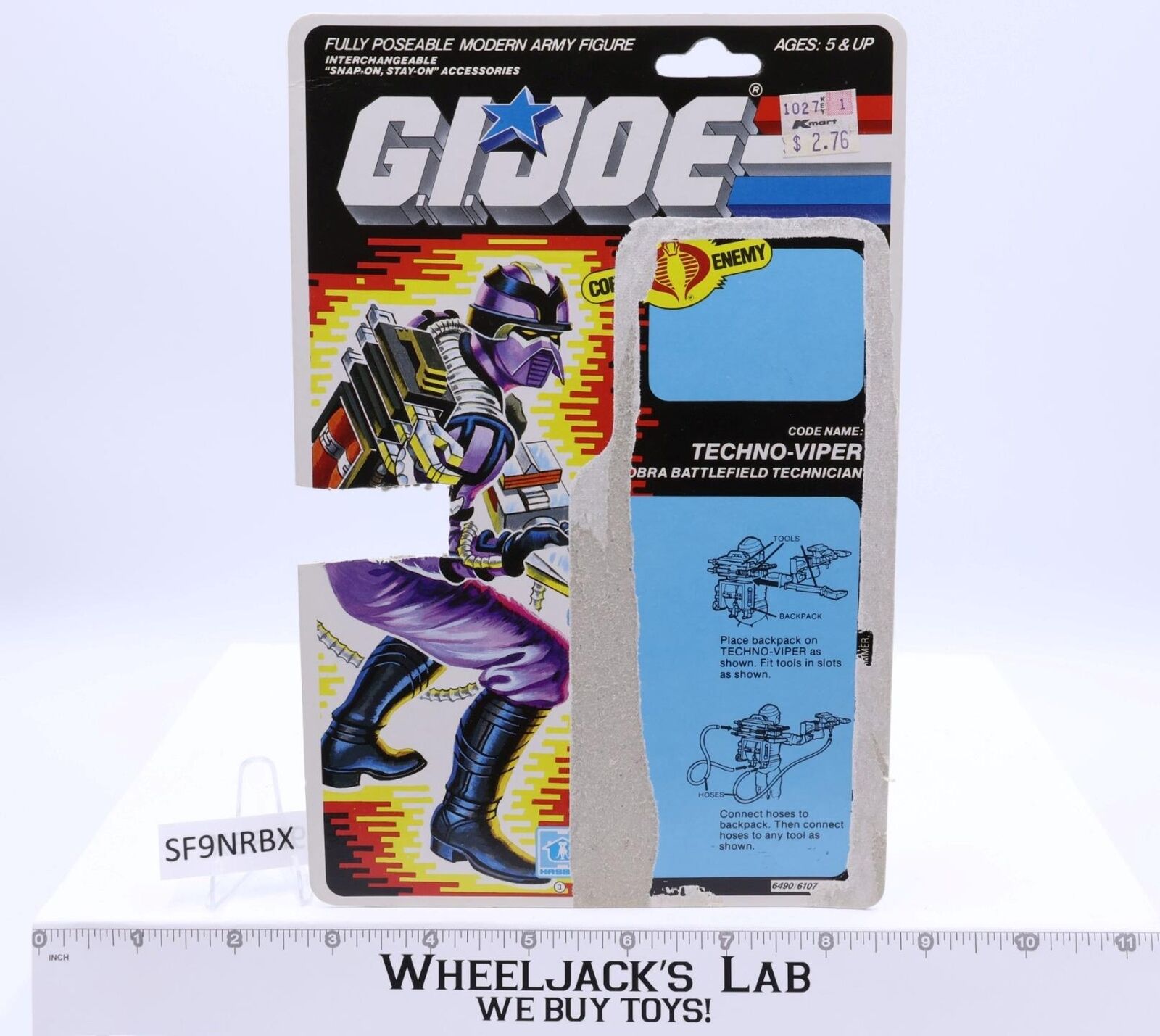 Techno-Viper V1 100% Complete W/CARDBACK G.I. Joe 1987 Hasbro Vintage ...