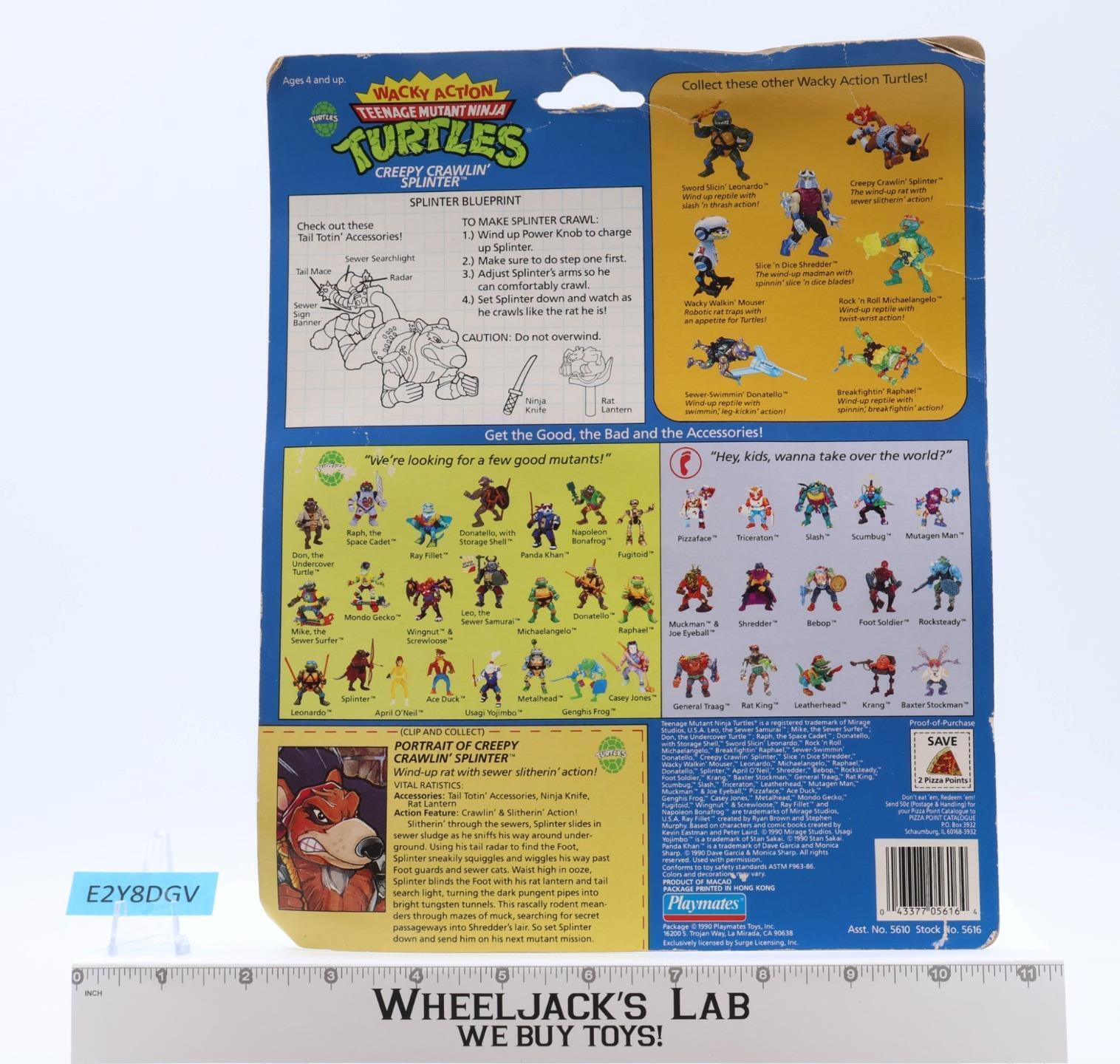 Creepy Crawlin' Splinter w/ Cardback 100% Complete TMNT 1990 Playmates ...