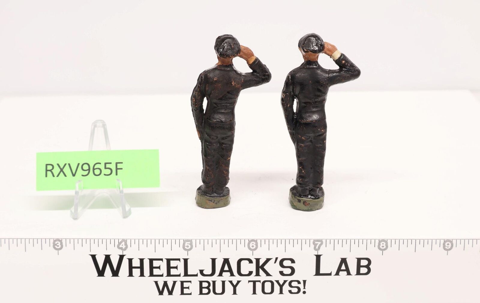 (2) Saluting German Soldier 3" Elastolin Tank Commander Officer Vintage ...