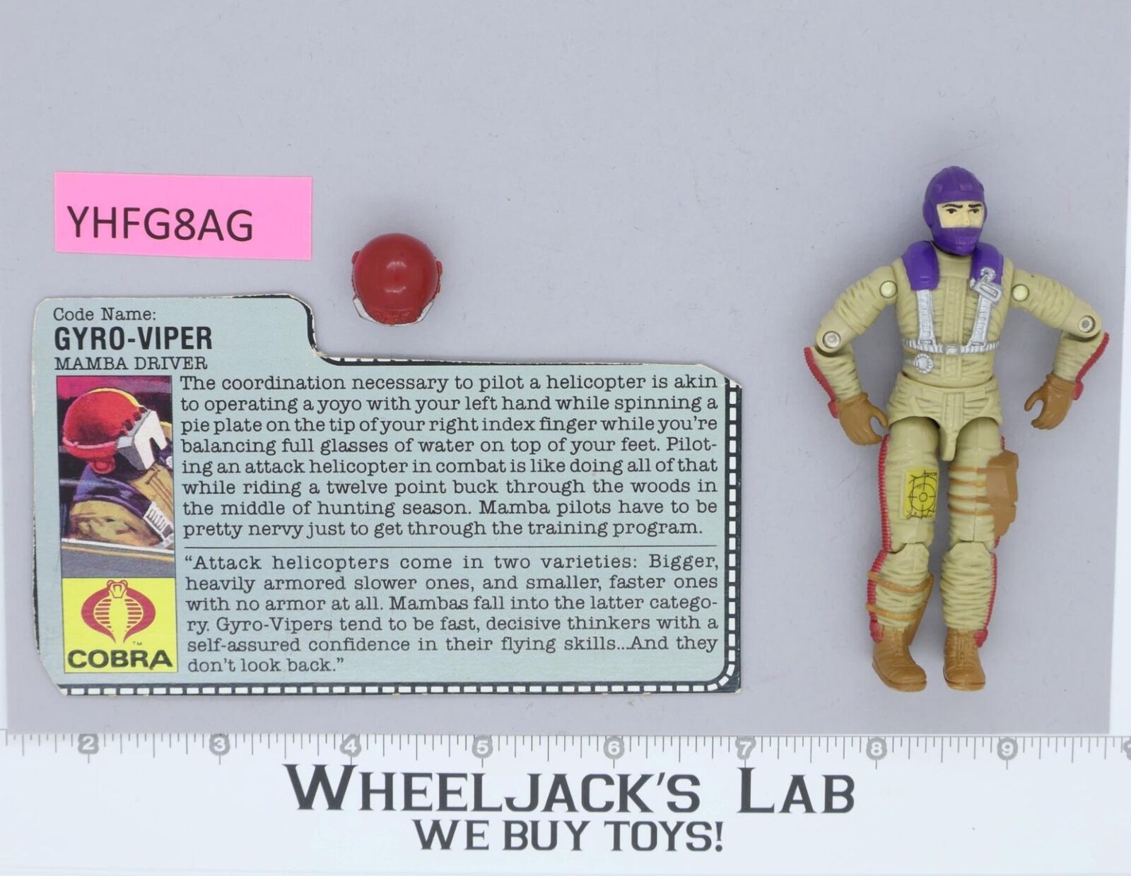 Gyro-Viper V1 100% Complete G.I. Joe 1987 Hasbro Vintage Action Figure ...