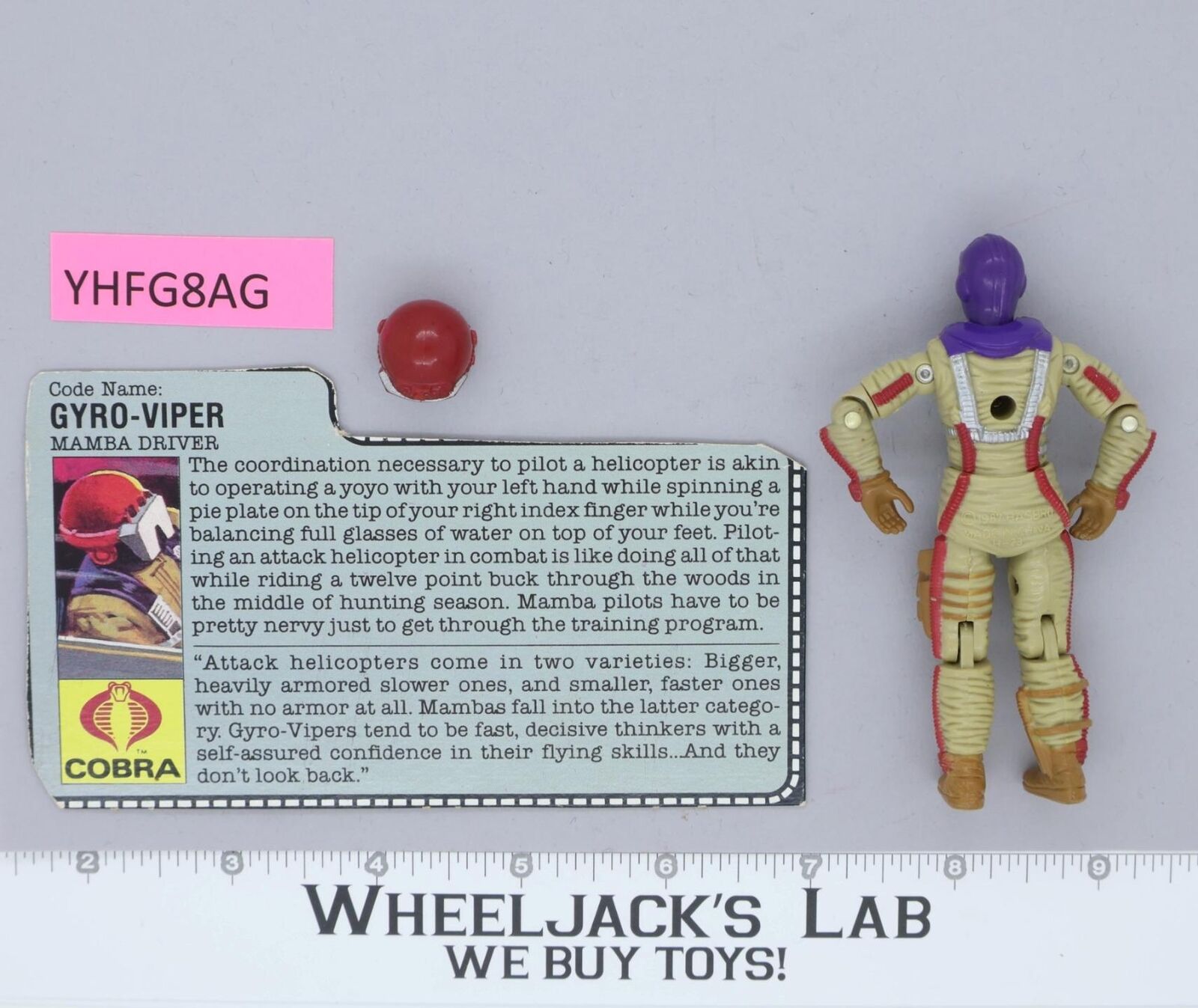 Gyro-Viper V1 100% Complete G.I. Joe 1987 Hasbro Vintage Action Figure ...