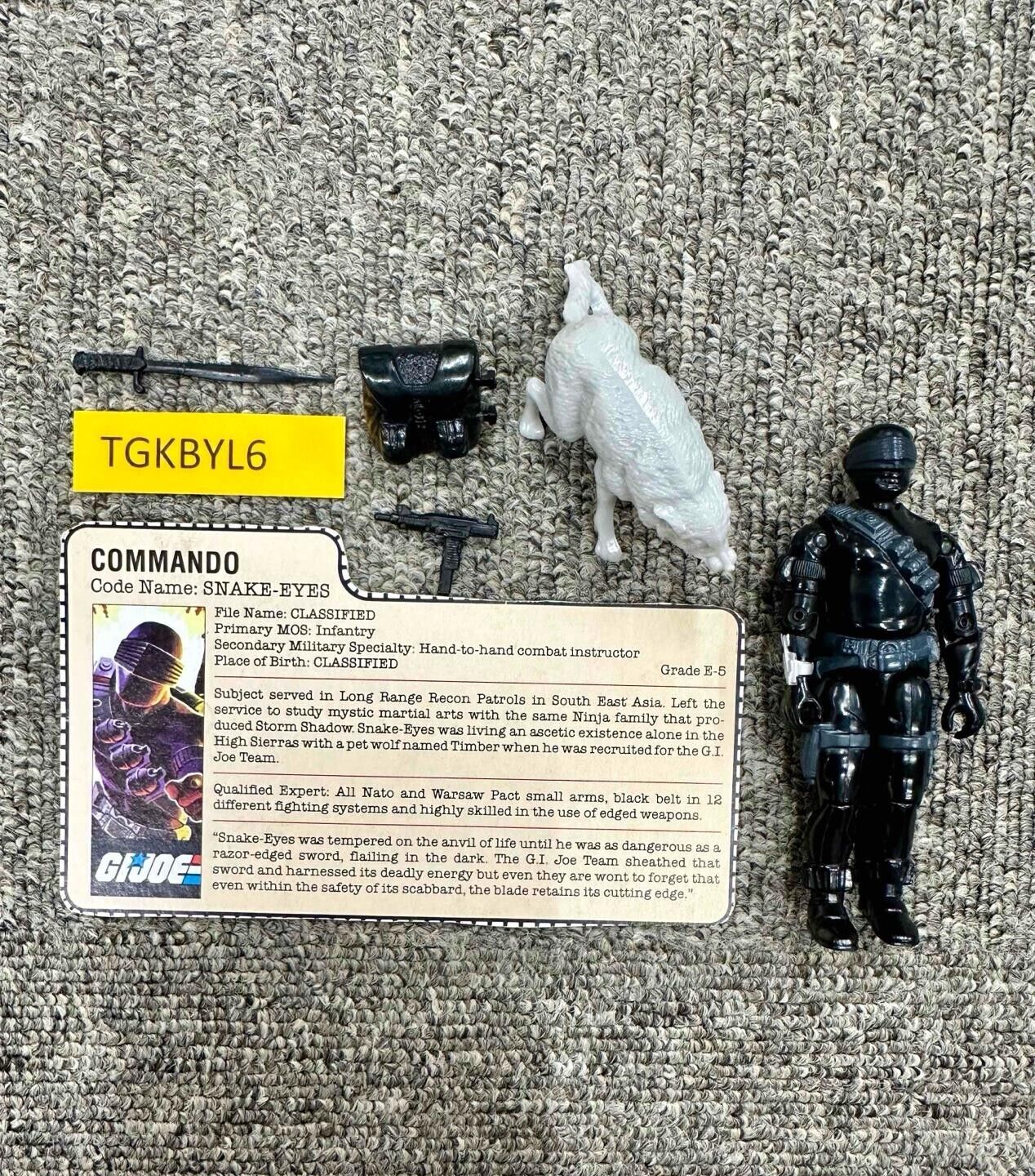 Snake Eyes & Timber V2 100% Complete G.I. Joe 1985 Hasbro Vintage ...