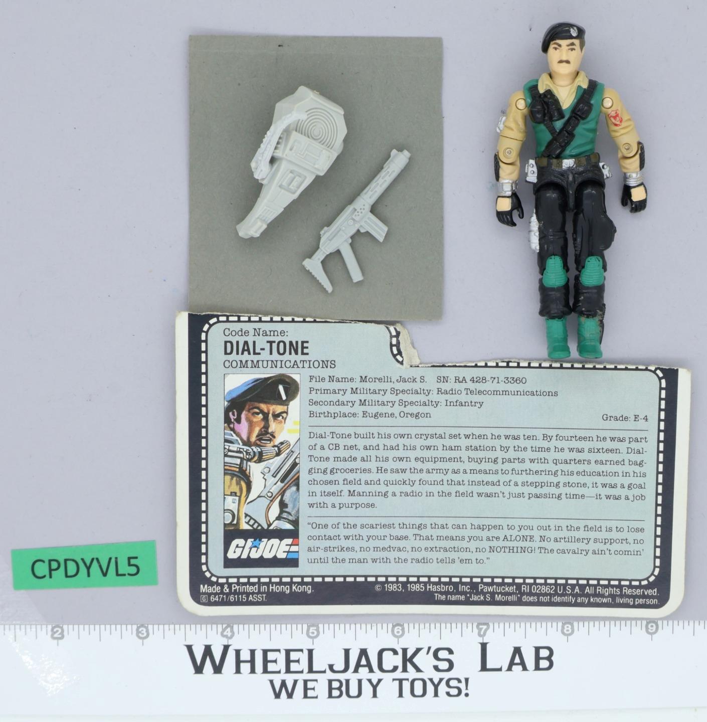 Dial-Tone V1 100% Complete G.I. Joe 1986 Hasbro Vintage Action Figure ...