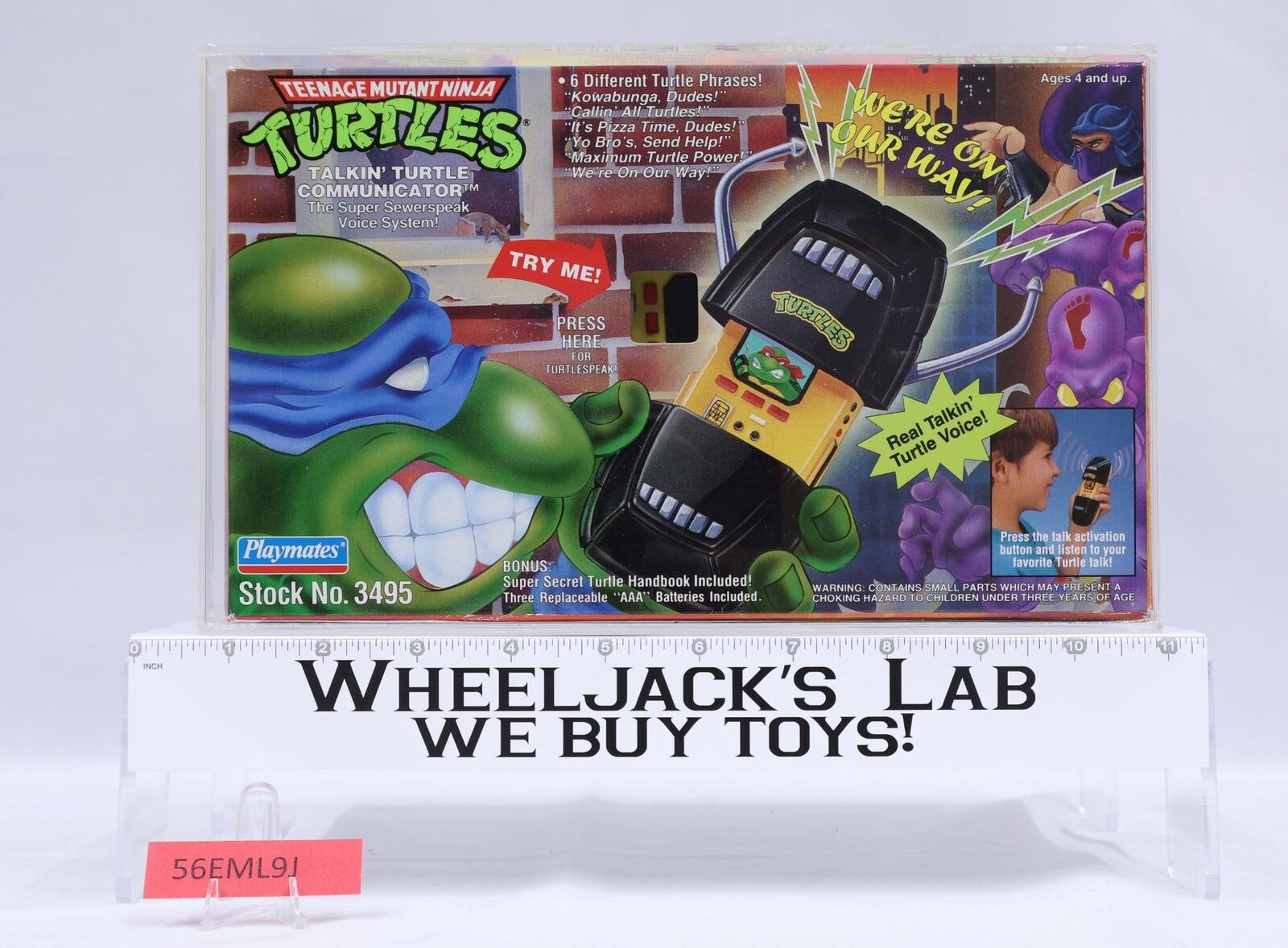 Talkin' Turtle Communicator GRADED 80+ TMNT 1994 Playmates NEW SEALED ...