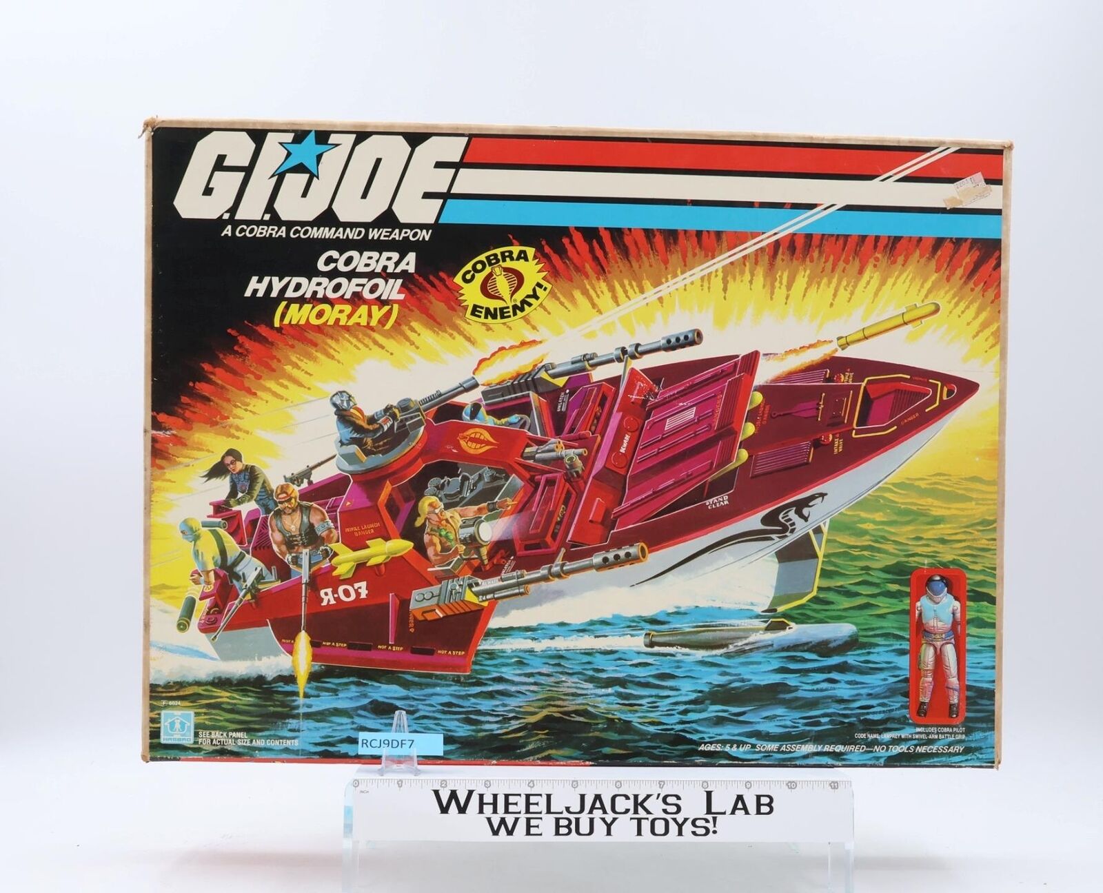 Cobra Moray Hydrofoil EMPTY BOX ONLY GI Joe 1985 Hasbro Action Figure ...