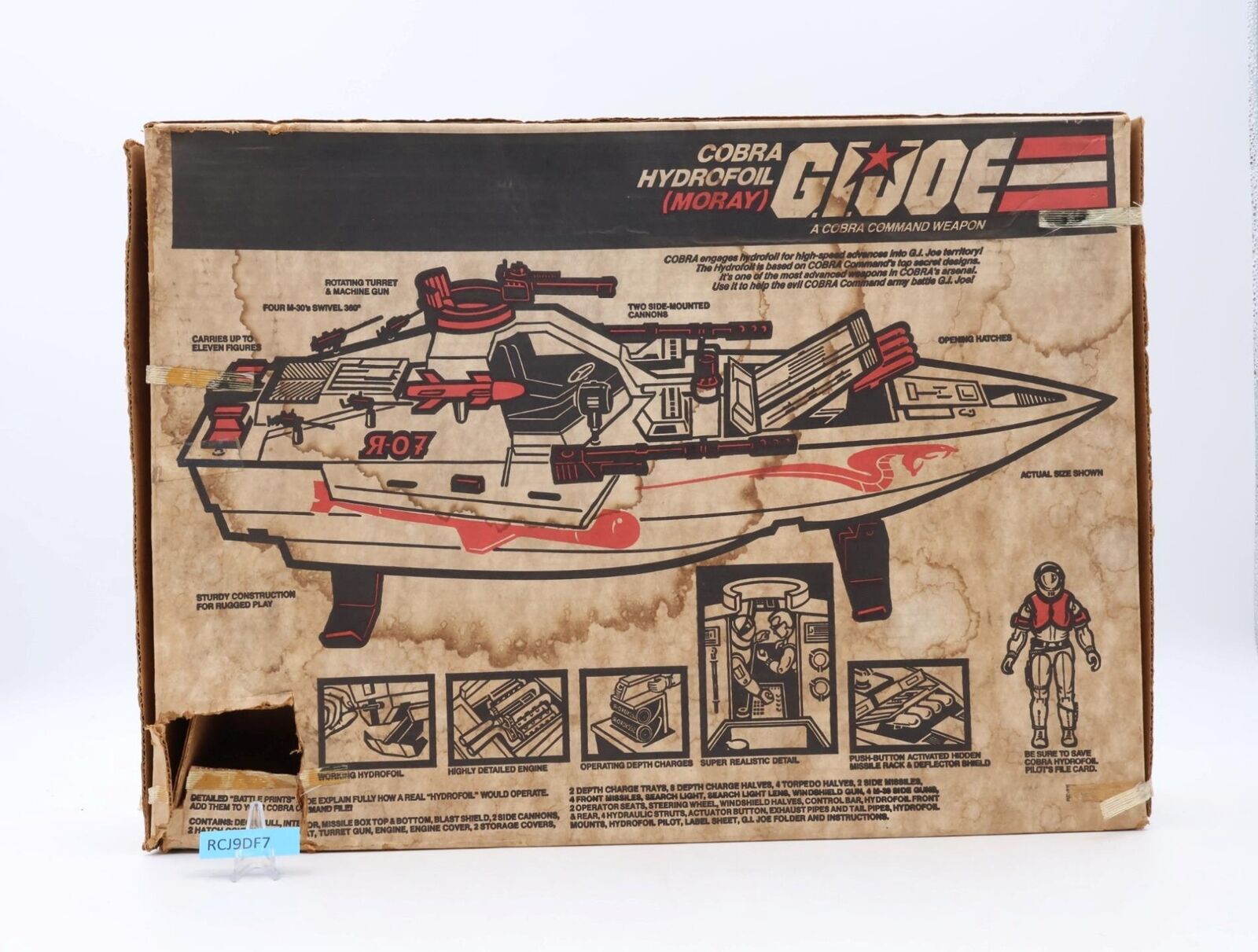 Cobra Moray Hydrofoil EMPTY BOX ONLY GI Joe 1985 Hasbro Action Figure ...