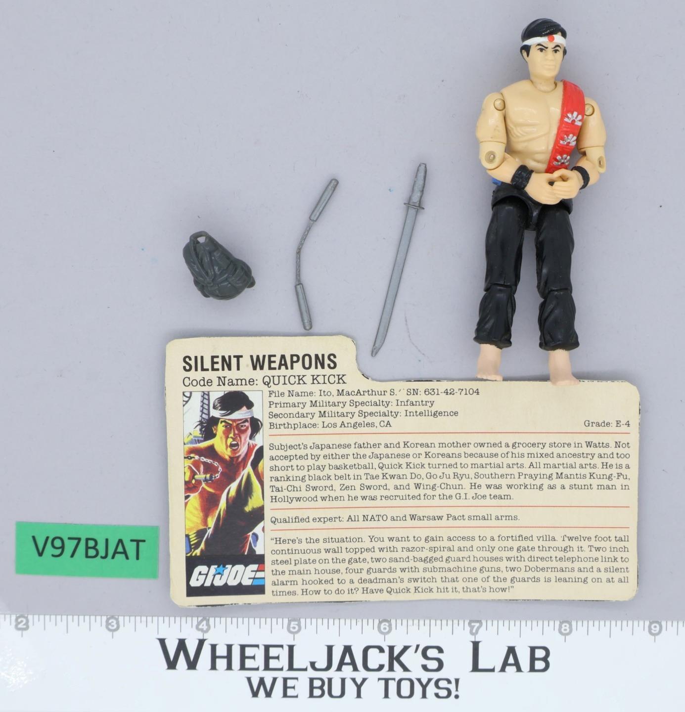 Quick Kick V1 100% Complete G.I. Joe 1990 Hasbro Vintage Action Figure ...
