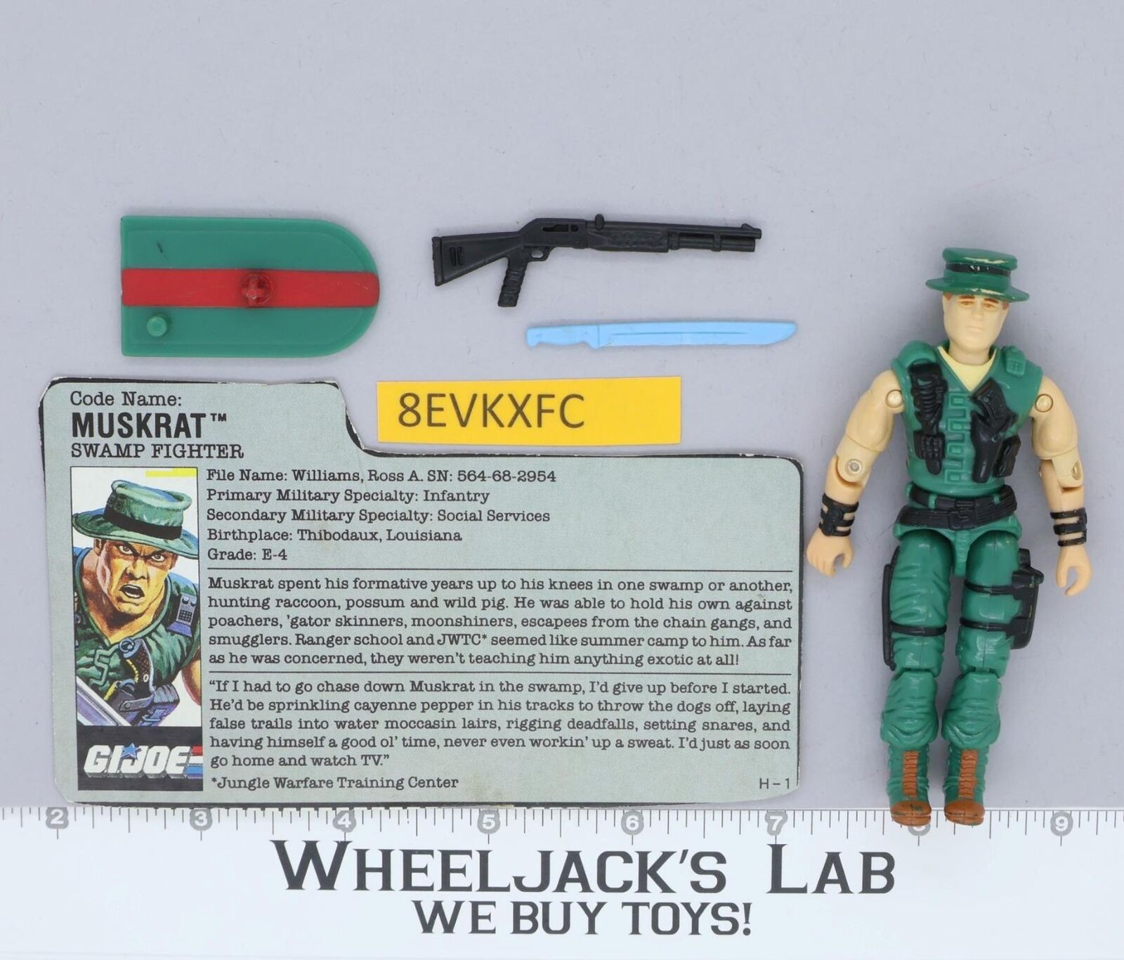 Muskrat V1 100% Complete G.I. Joe 1987 Hasbro Vintage Action Figure ...