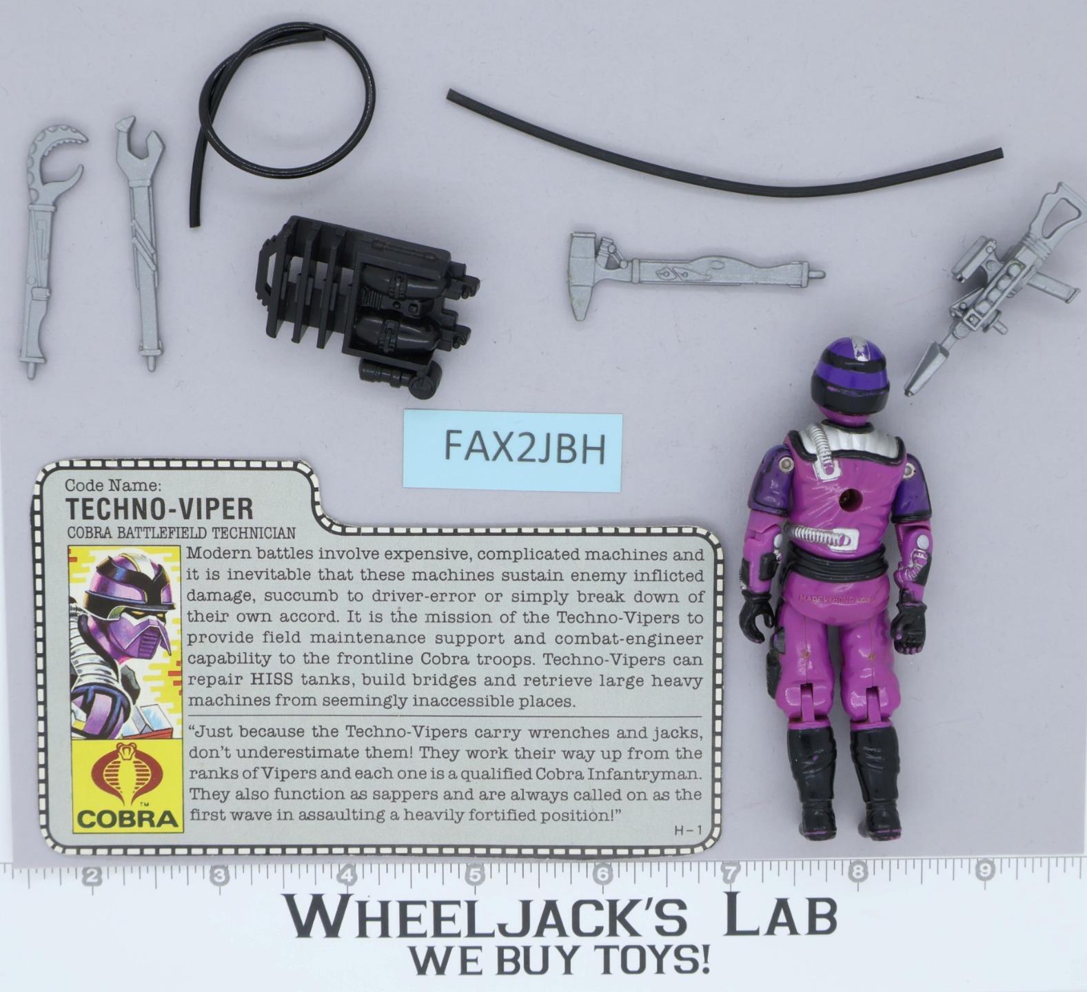 Techno-Viper V1 100% Complete G.I. Joe 1987 Hasbro Vintage Action ...
