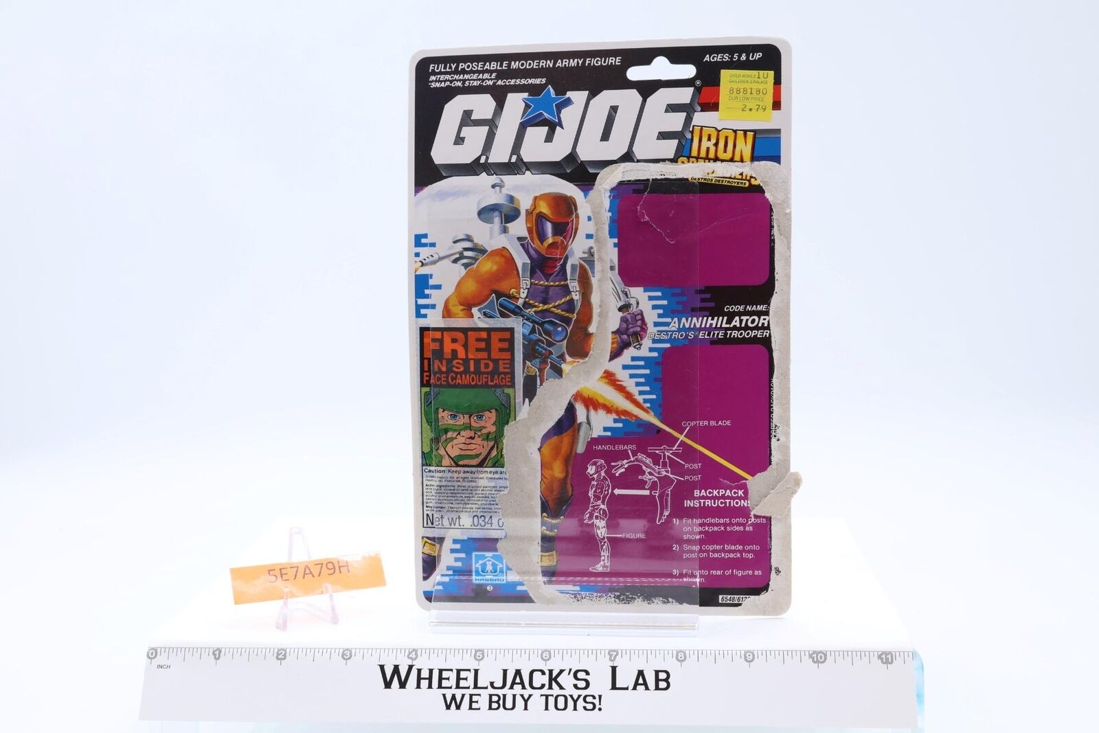 Annihilator V1 Complete W/ Cardback 1989 G.I. Joe Hasbro Vintage Action ...