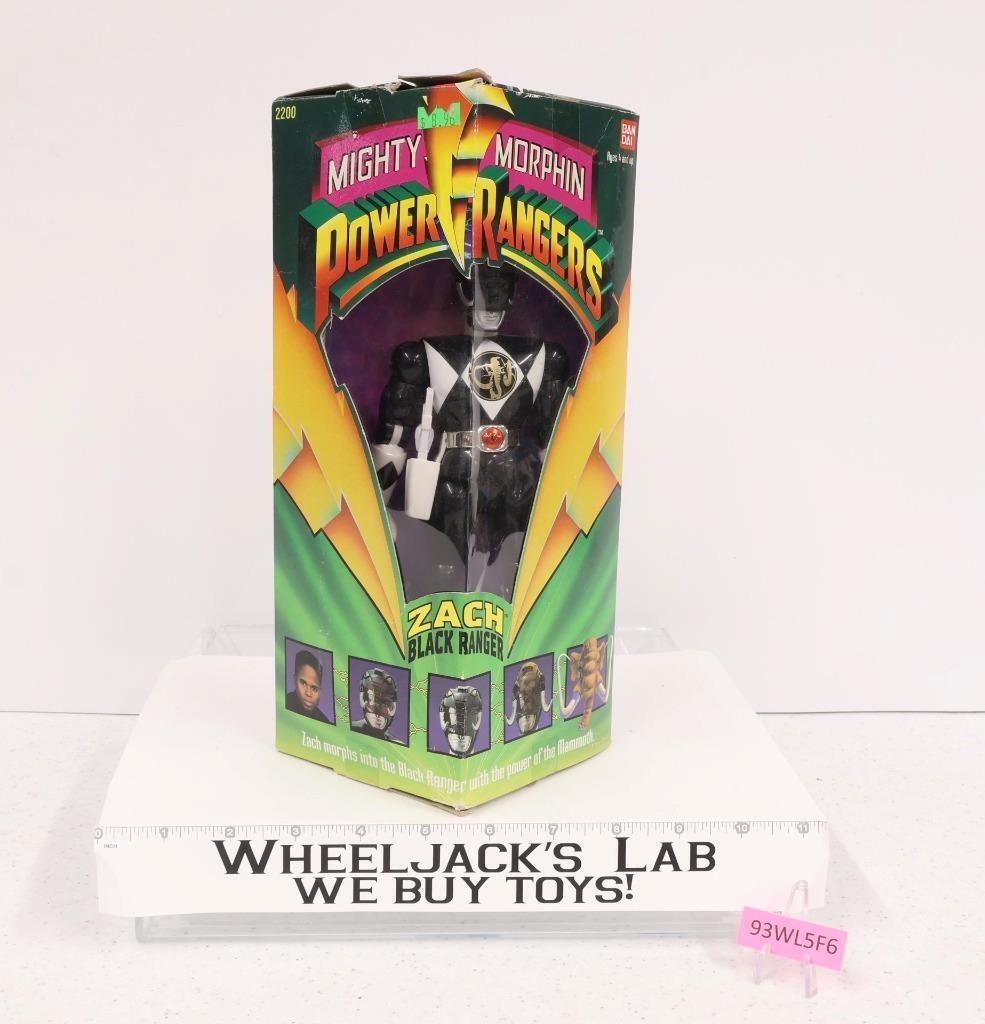 Zach Black Ranger Complete Mighty Morphin Power Rangers 1993 Bandai 8 ...