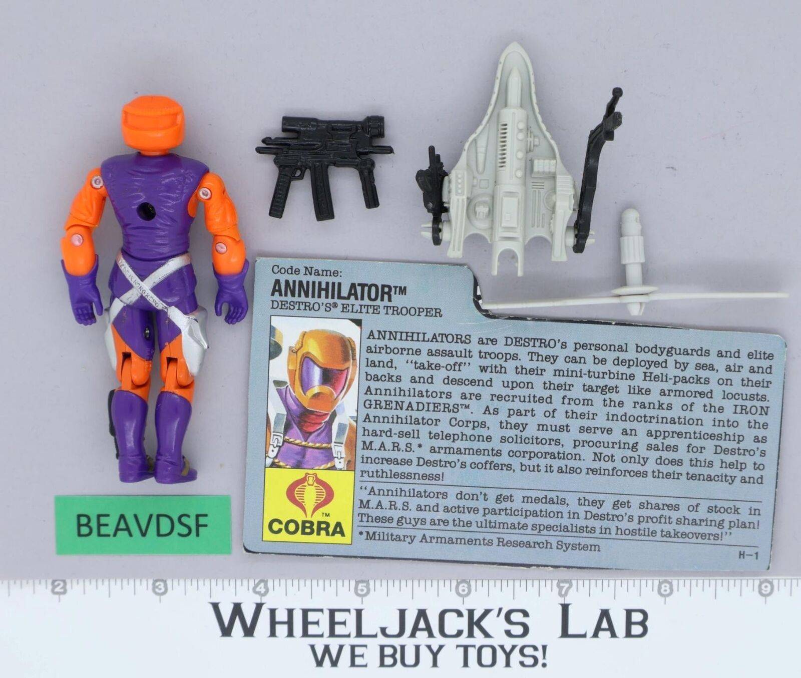 Annihilator V1 100% Complete 1989 G.I. Joe Hasbro Vintage Action Figure ...