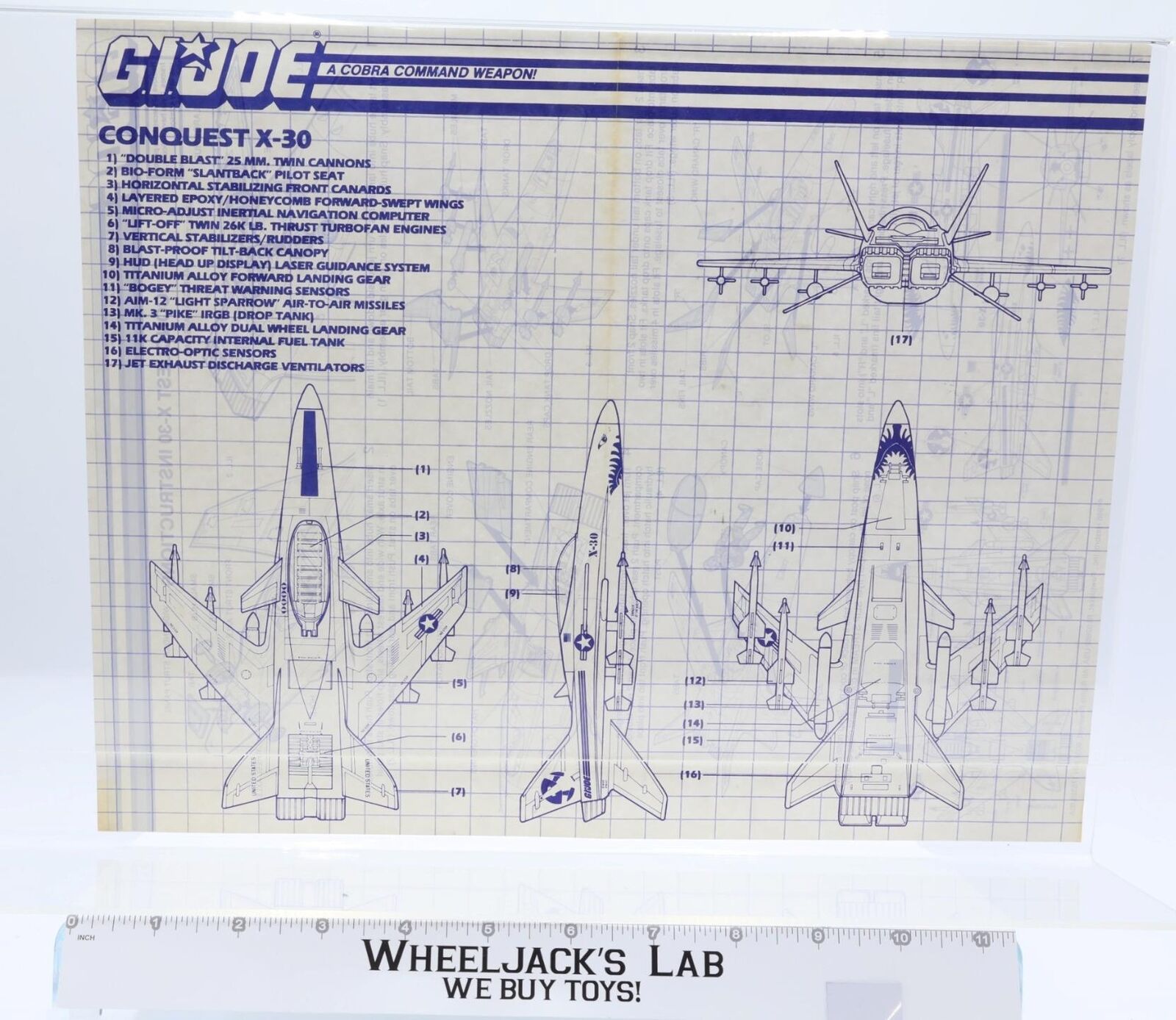 Conquest X-30 1986 ORIGINAL Instructions / Blueprints G.I. Joe Action ...