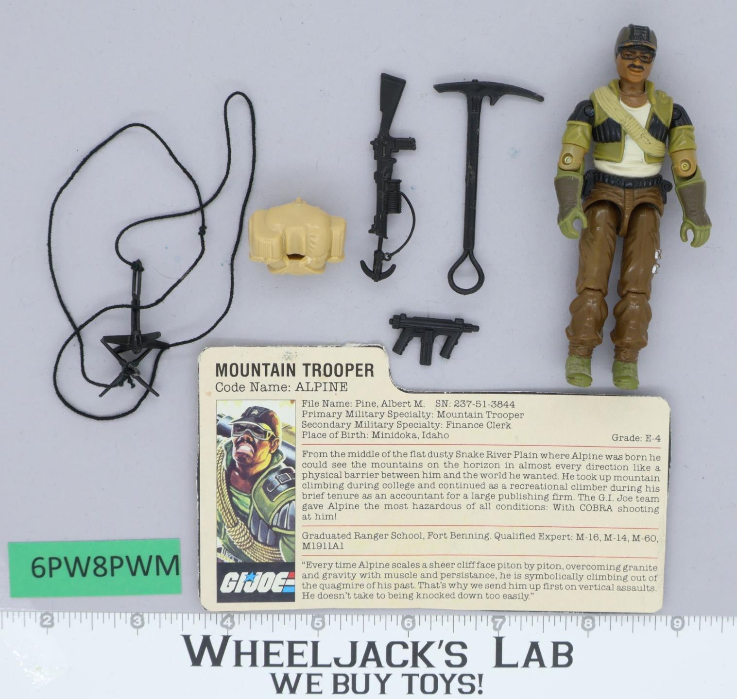 Alpine V1 100% Complete G.I. Joe 1985 Hasbro Vintage Action Figure ...