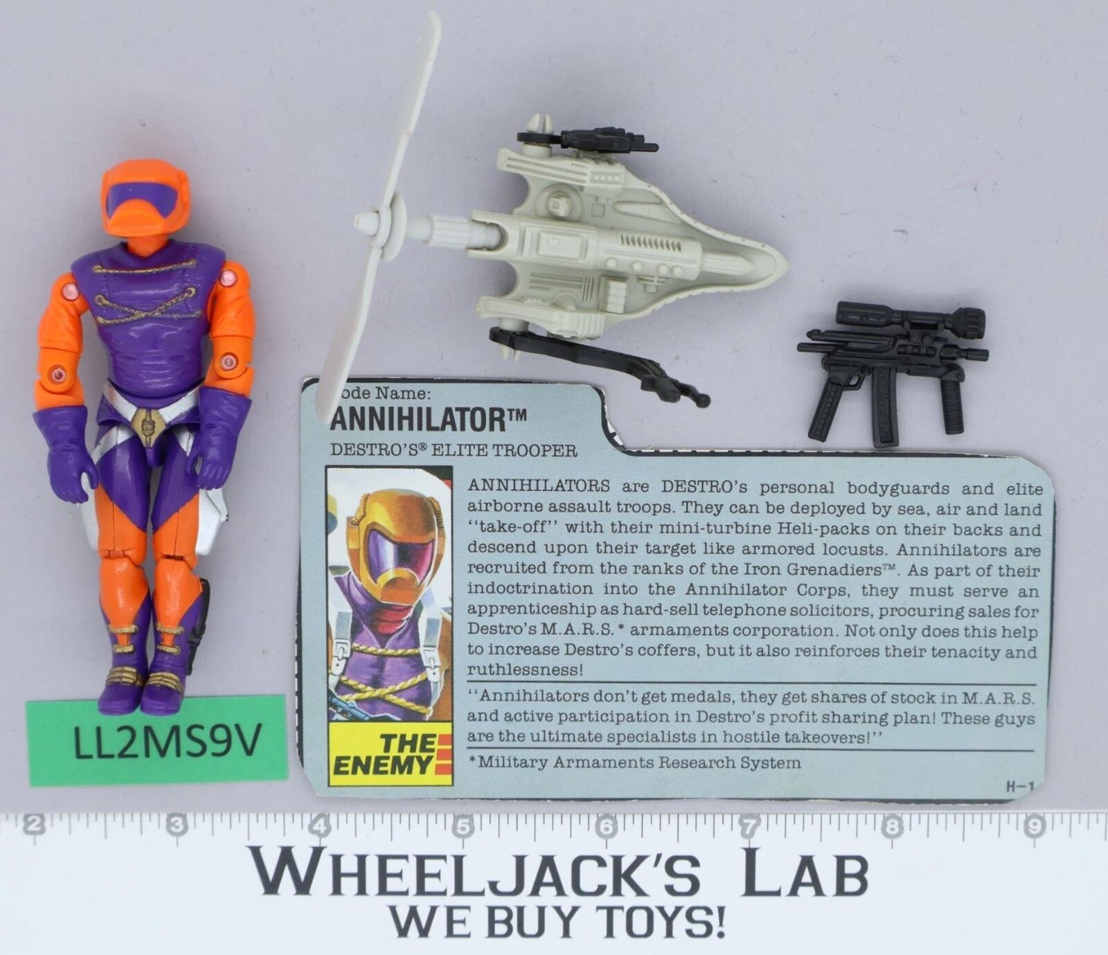 Annihilator V1 100% Complete 1989 G.I. Joe Hasbro Vintage Action Figure ...