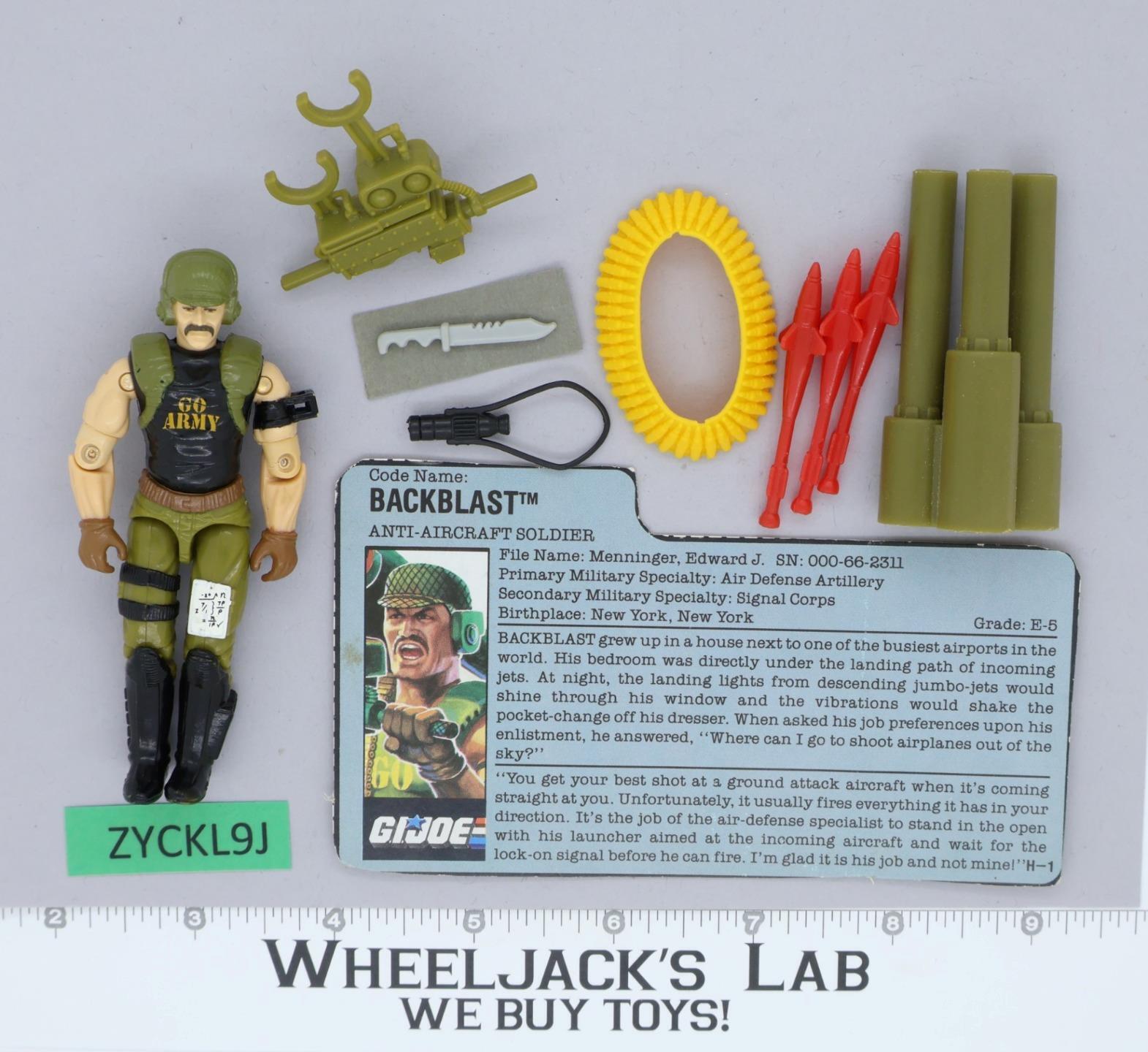 Backblast V1 100% Complete G.I. Joe 1989 Hasbro Vintage Action Figure ...