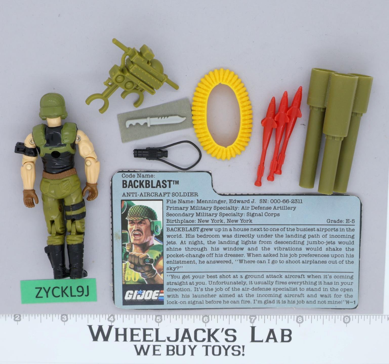 Backblast V1 100% Complete G.I. Joe 1989 Hasbro Vintage Action Figure ...