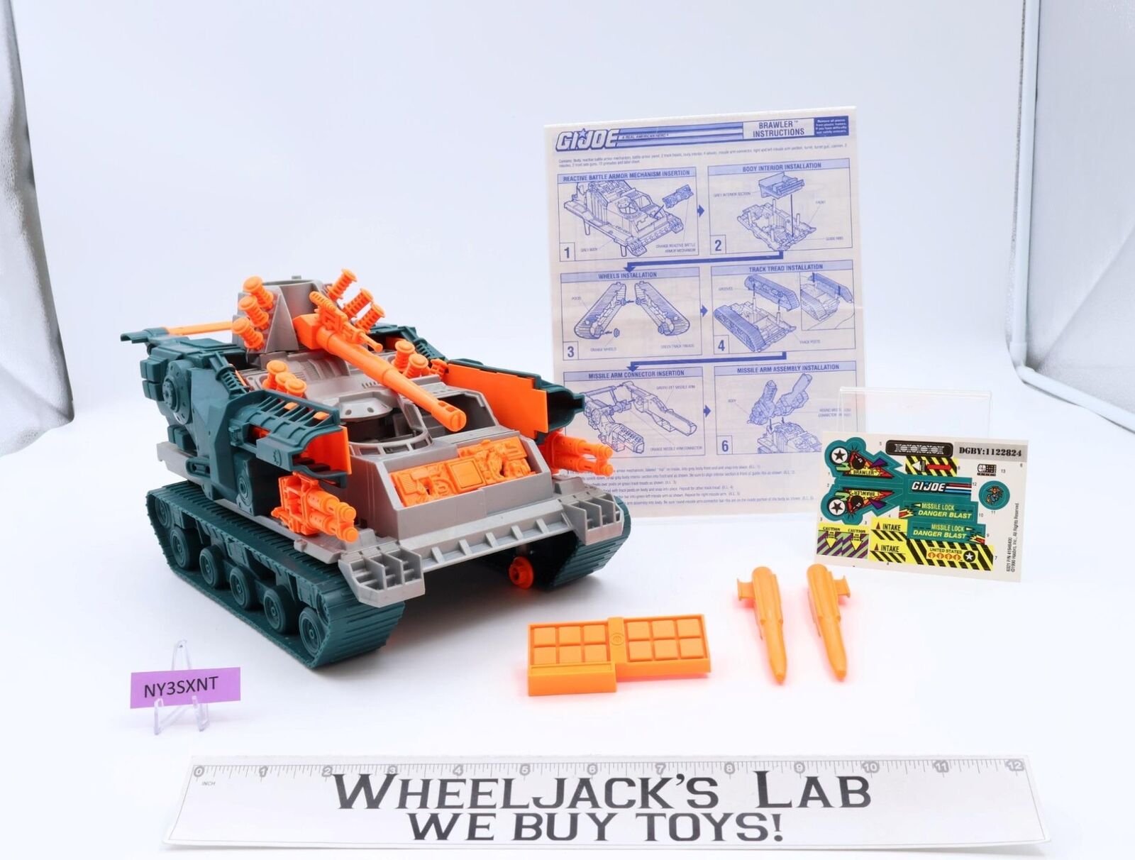 Brawler Tank 100% Complete W/Unused Stickers GI Joe 1991 Hasbro Vehicle ...