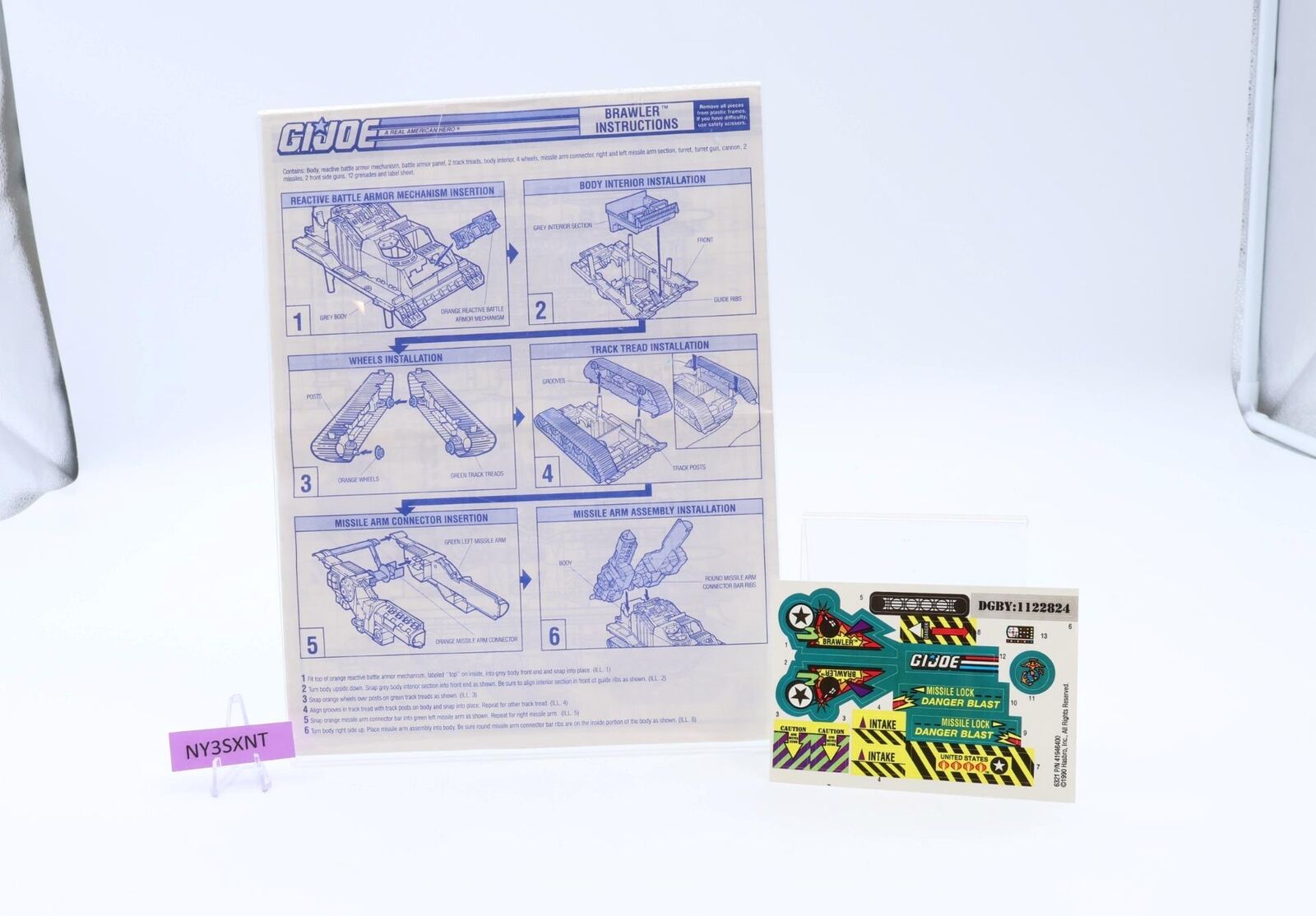 Brawler Tank 100% Complete W/Unused Stickers GI Joe 1991 Hasbro Vehicle ...