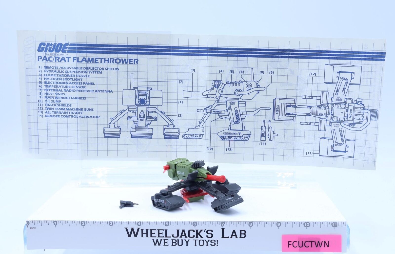Flame Thrower Pac/Rat 100% Complete G.I. Joe 1983 Hasbro Vintage ...