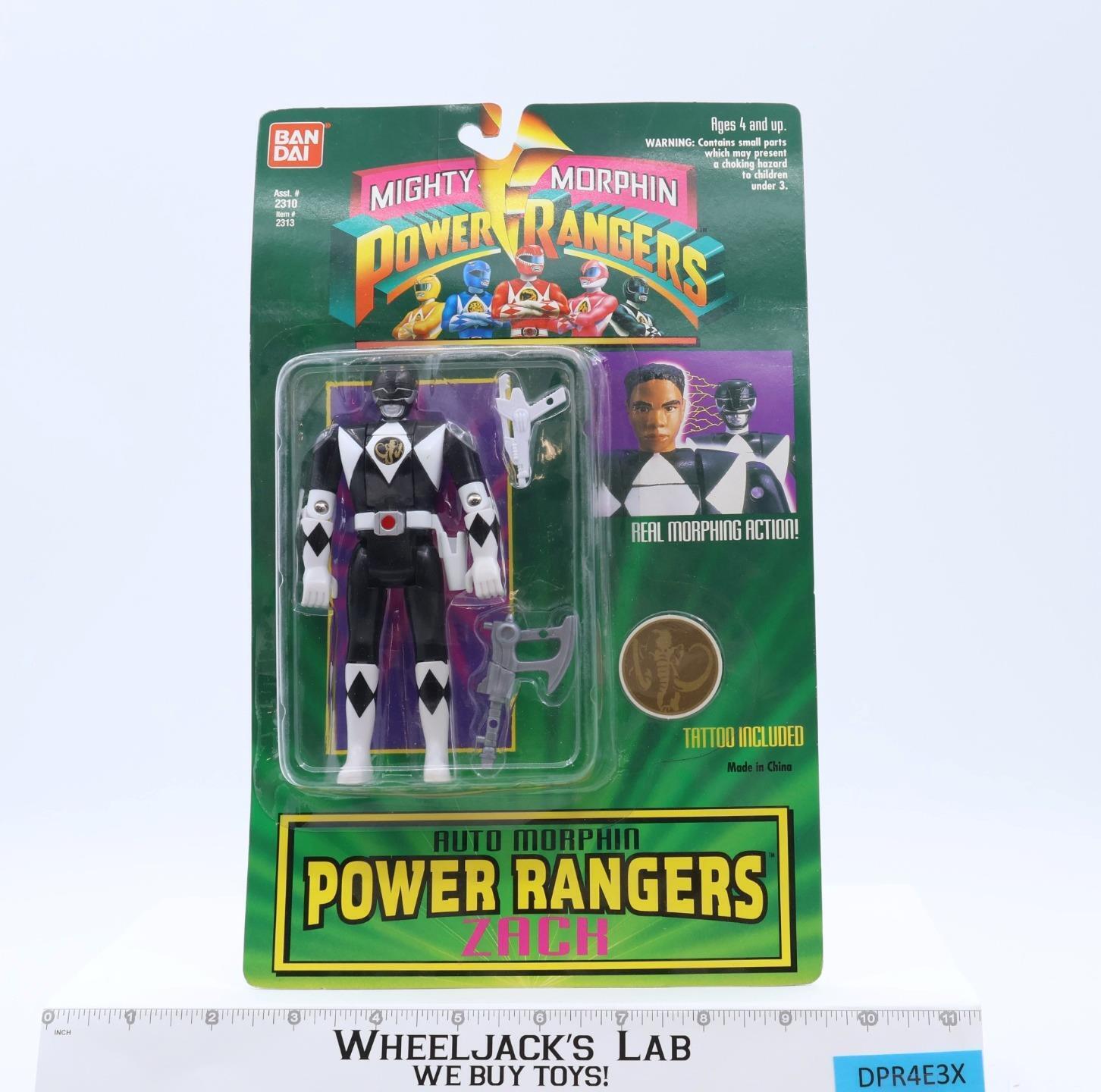 Auto Morphin Zach Black Ranger Mighty Morphin Power Rangers 1994 Bandai ...
