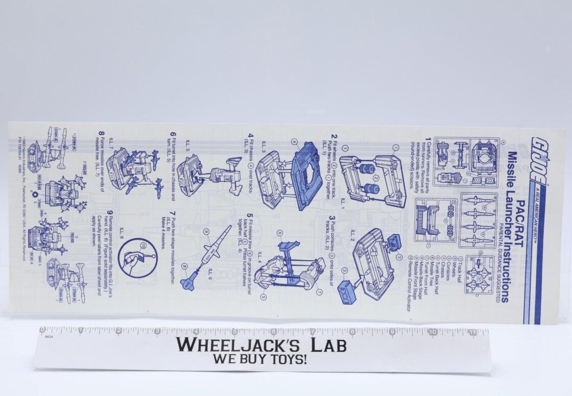 PAC/RAT Missile Launcher 1983 ORIGINAL Instructions/ Blueprints G.I ...