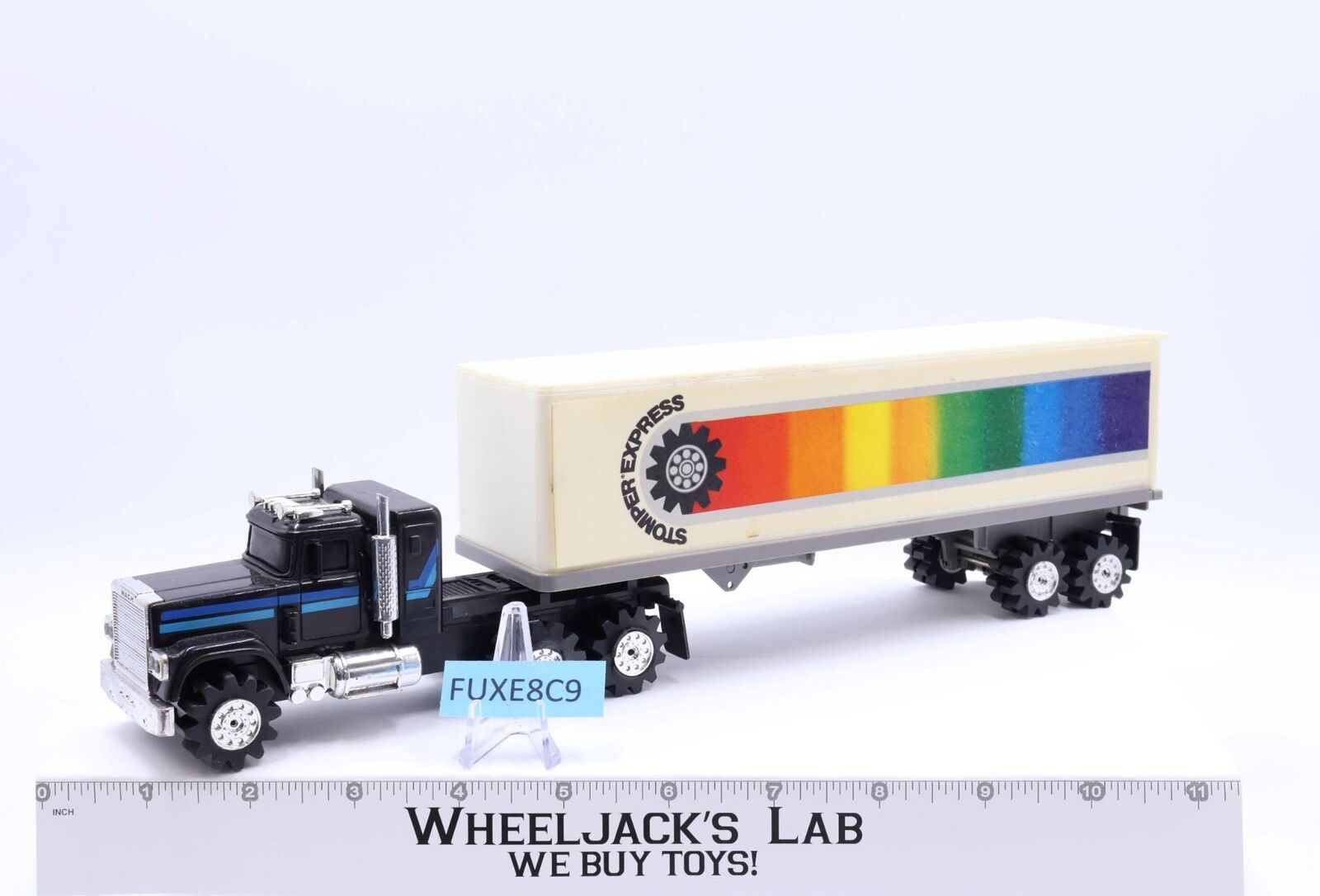 Stomper Mack Semi Truck & Trailer 1980's Schaper Black Vintage *WORKS ...