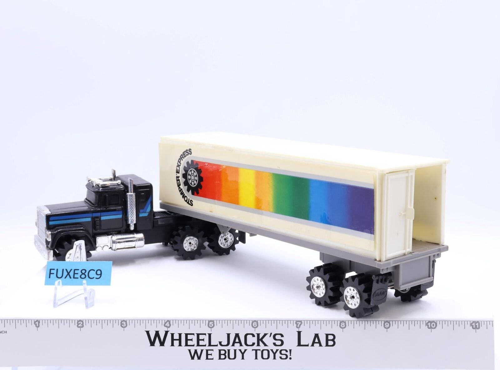 Stomper Mack Semi Truck & Trailer 1980's Schaper Black Vintage *WORKS ...