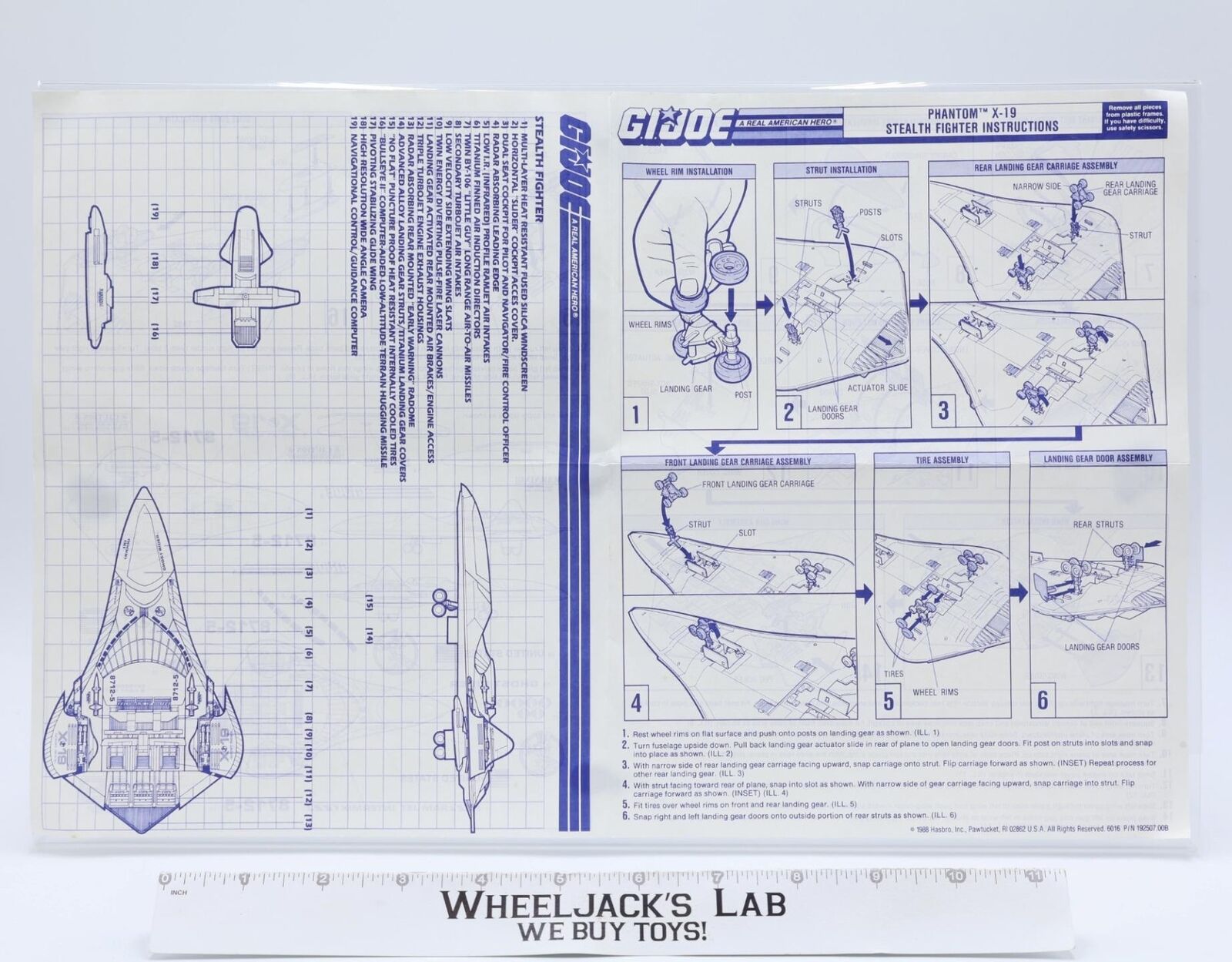 Phantom X-19 Stealth Fighter 1989 ORIGINAL Instructions Blueprints G.I ...