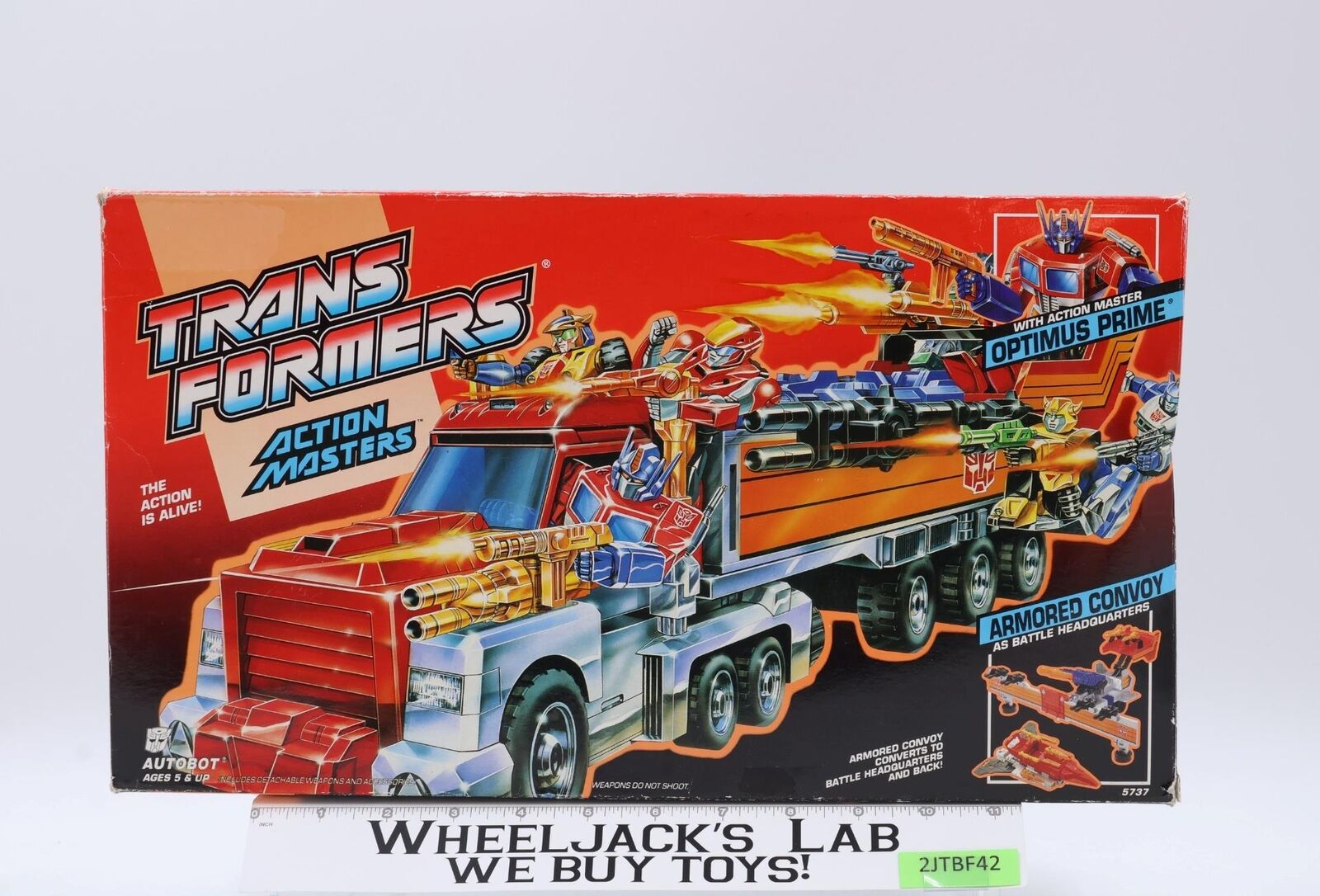 Action Masters Optimus Prime W/Box & Insert UNUSED STICKERS 1990 G1 ...