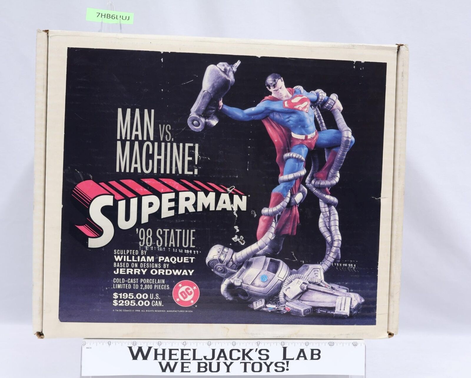 Man vs Machine Superman 1998 DC Comics 12" Cold-Cast Porcelain Statue ...
